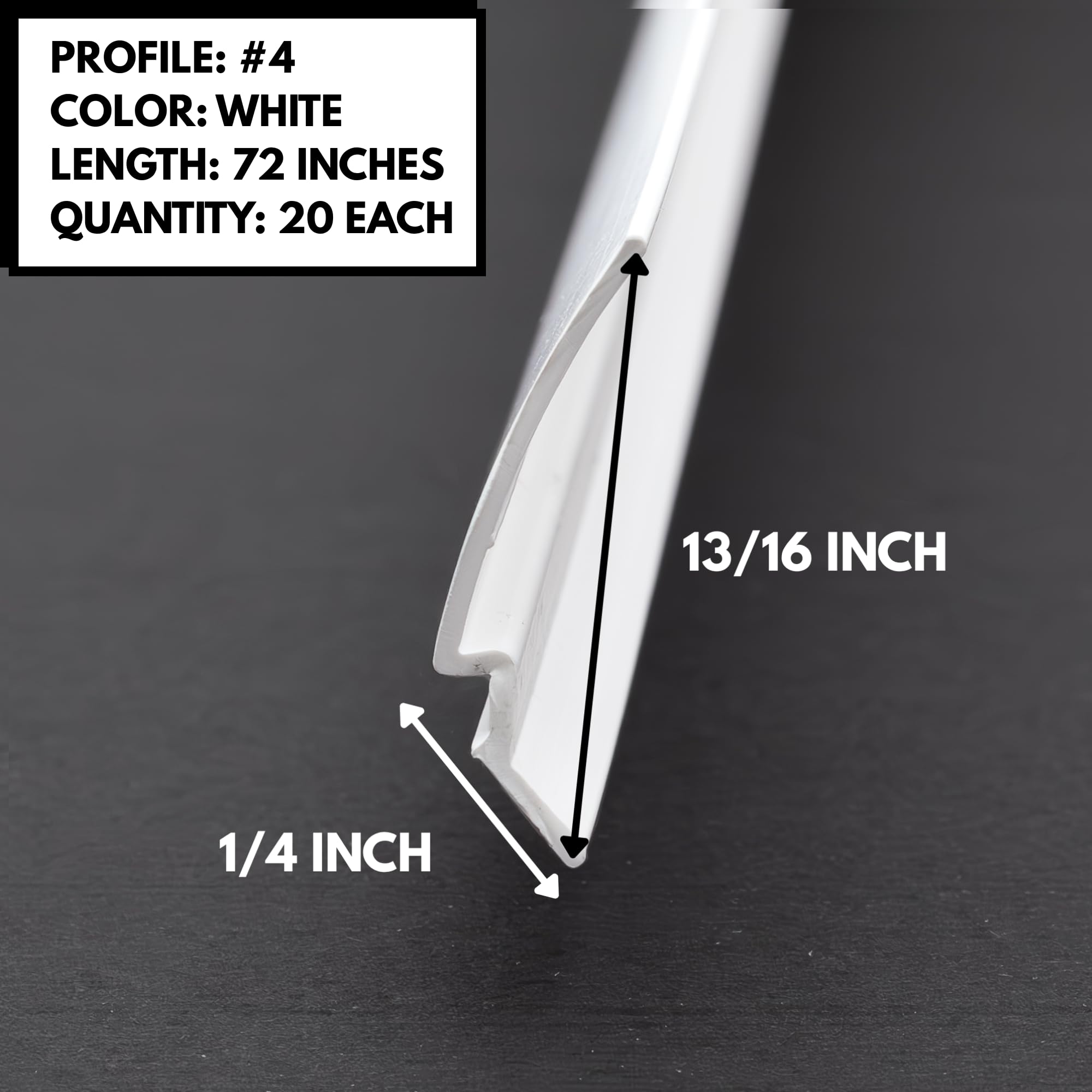 Snapklik.com : Cottonwood Hardware - Window Glazing Bead White 72” 20-Pack