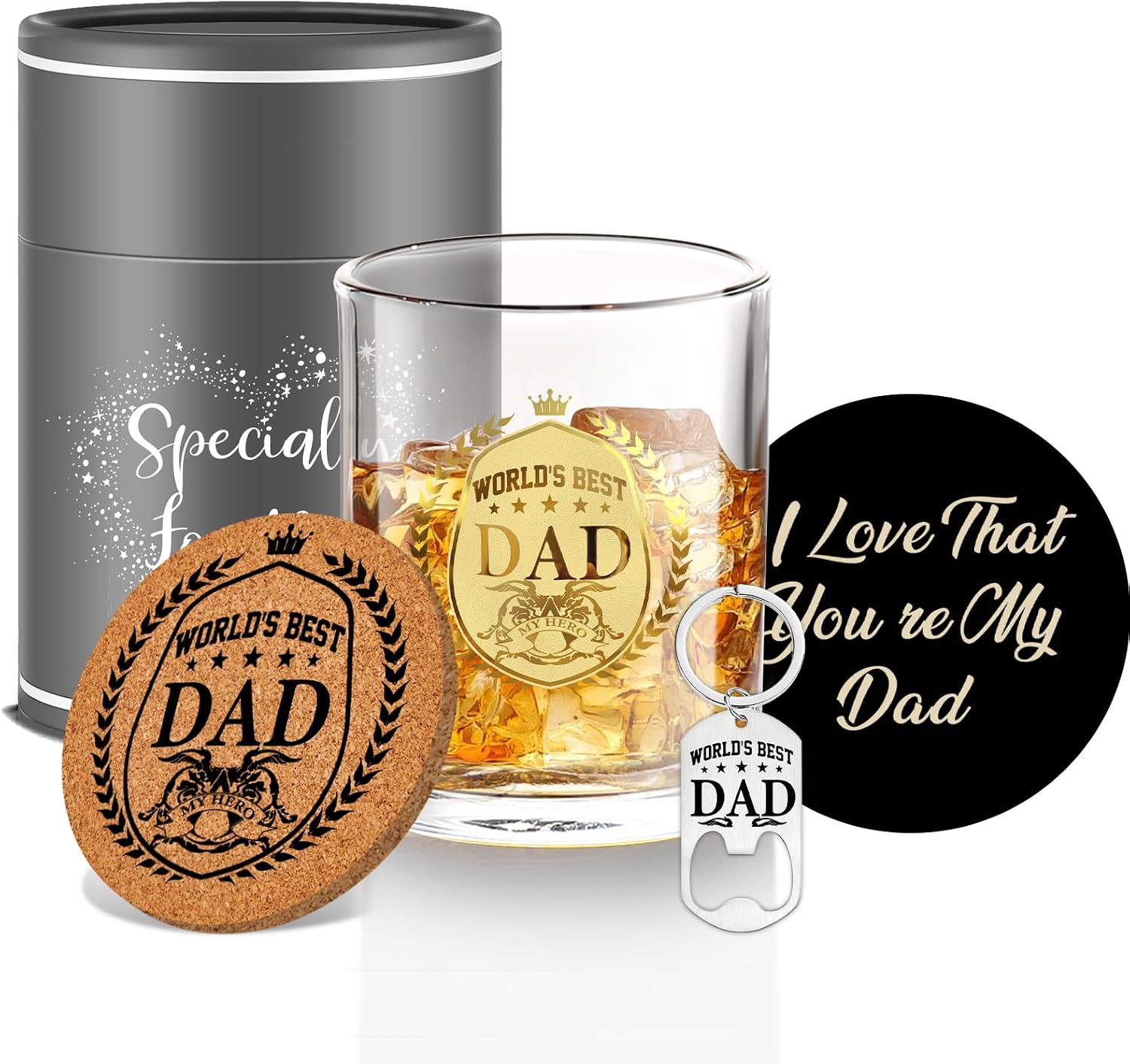 Amazon.com | Yalucky Dad Birthday Gifts Personalised Whiskey Glass ...