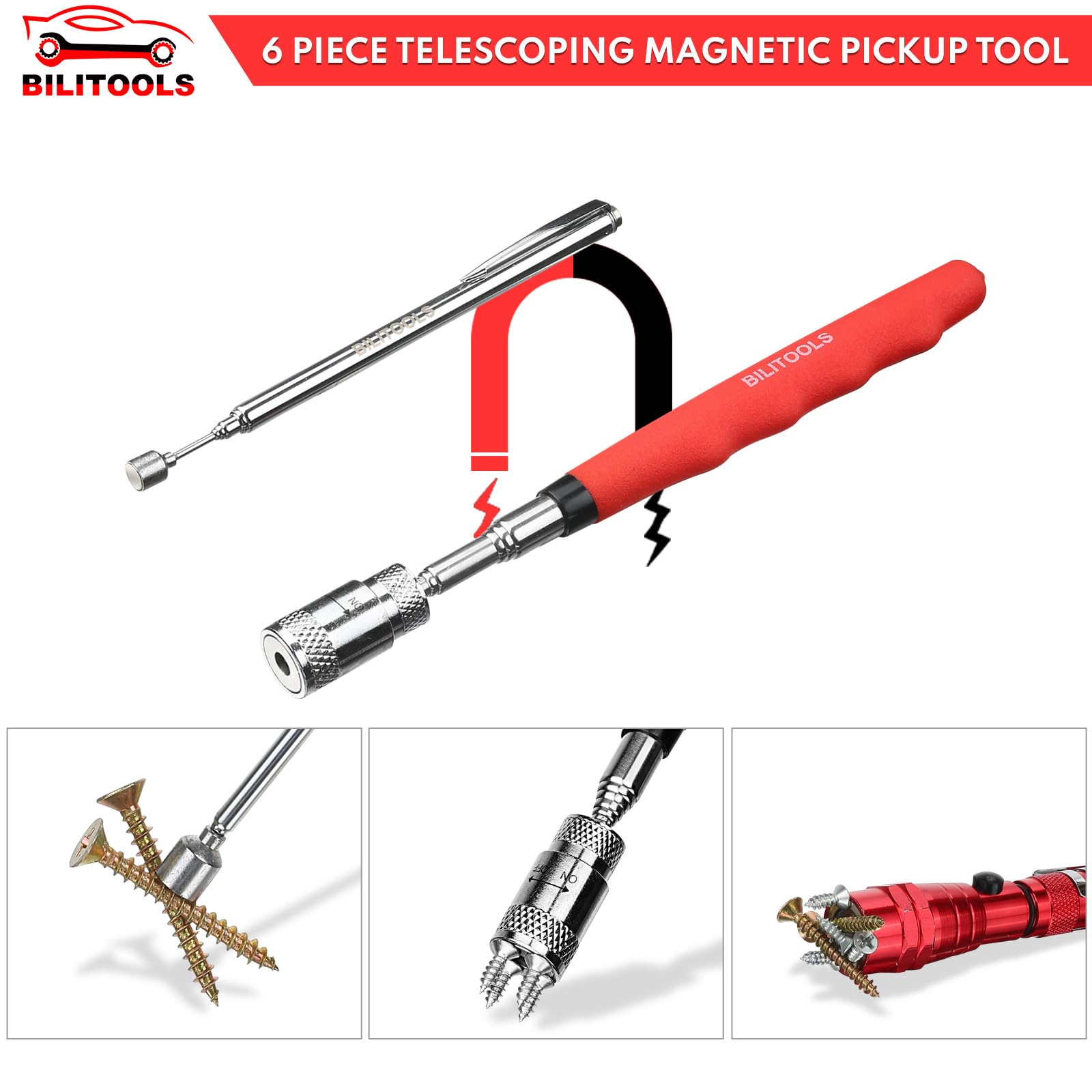Snapklik.com : Telescoping Magnetic Pickup Tool, 6 Piece Extendable ...