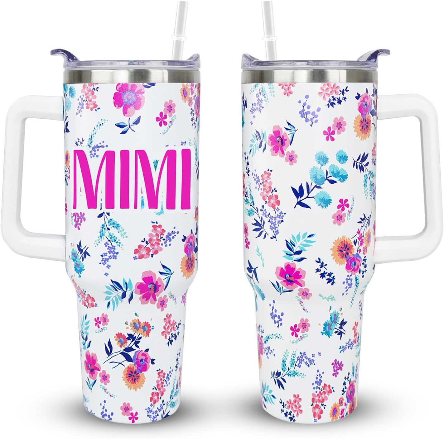 Amazon.com | bchiijds 40 oz Mimi Cup Tumbler with Handle Lid and Straw ...