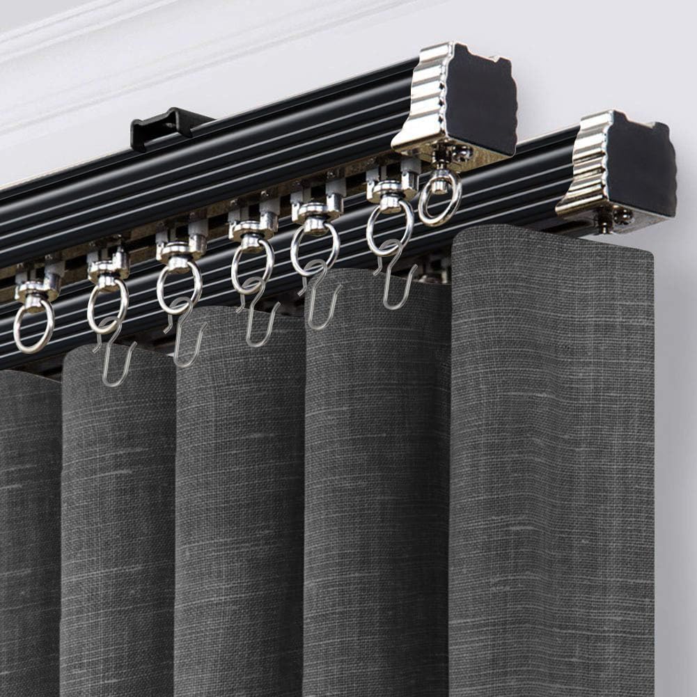 TIPIACE Double Curtain Track Heavy-Duty Curtain Rails for Office and ...