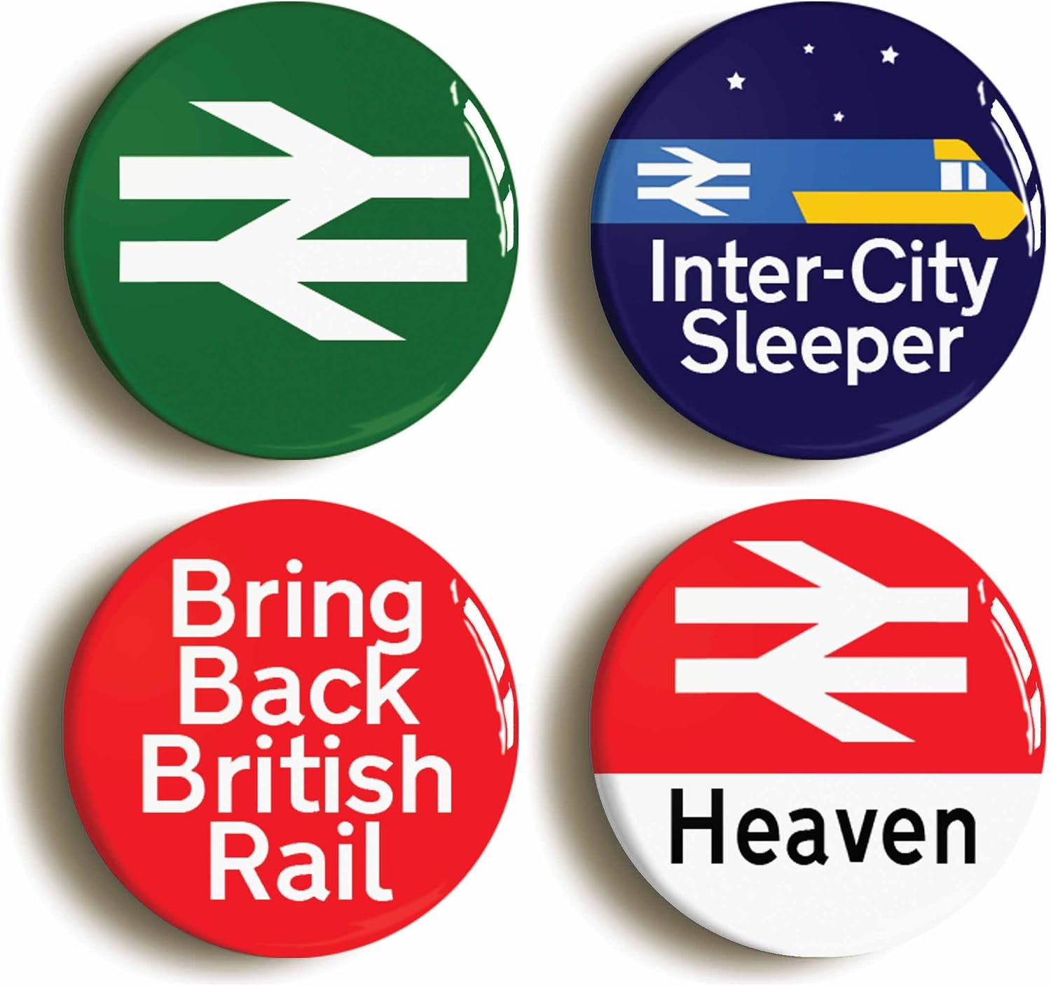 4 x"BRITISH RAIL" RAILWAYS ENTHUSIAST BADGES BUTTONS PINS (1inch/25mm ...