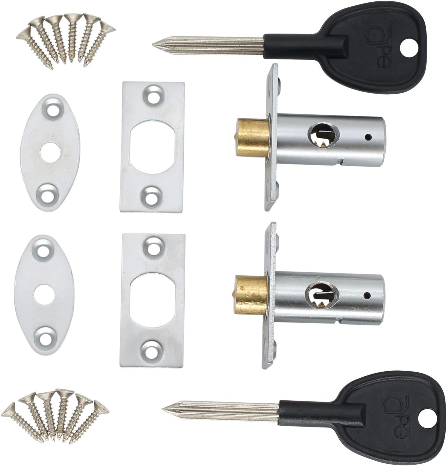 ERA 838-33 Door Security Bolt with 1 Key - Brass (2 Pieces), 3.0 cm*17. ...