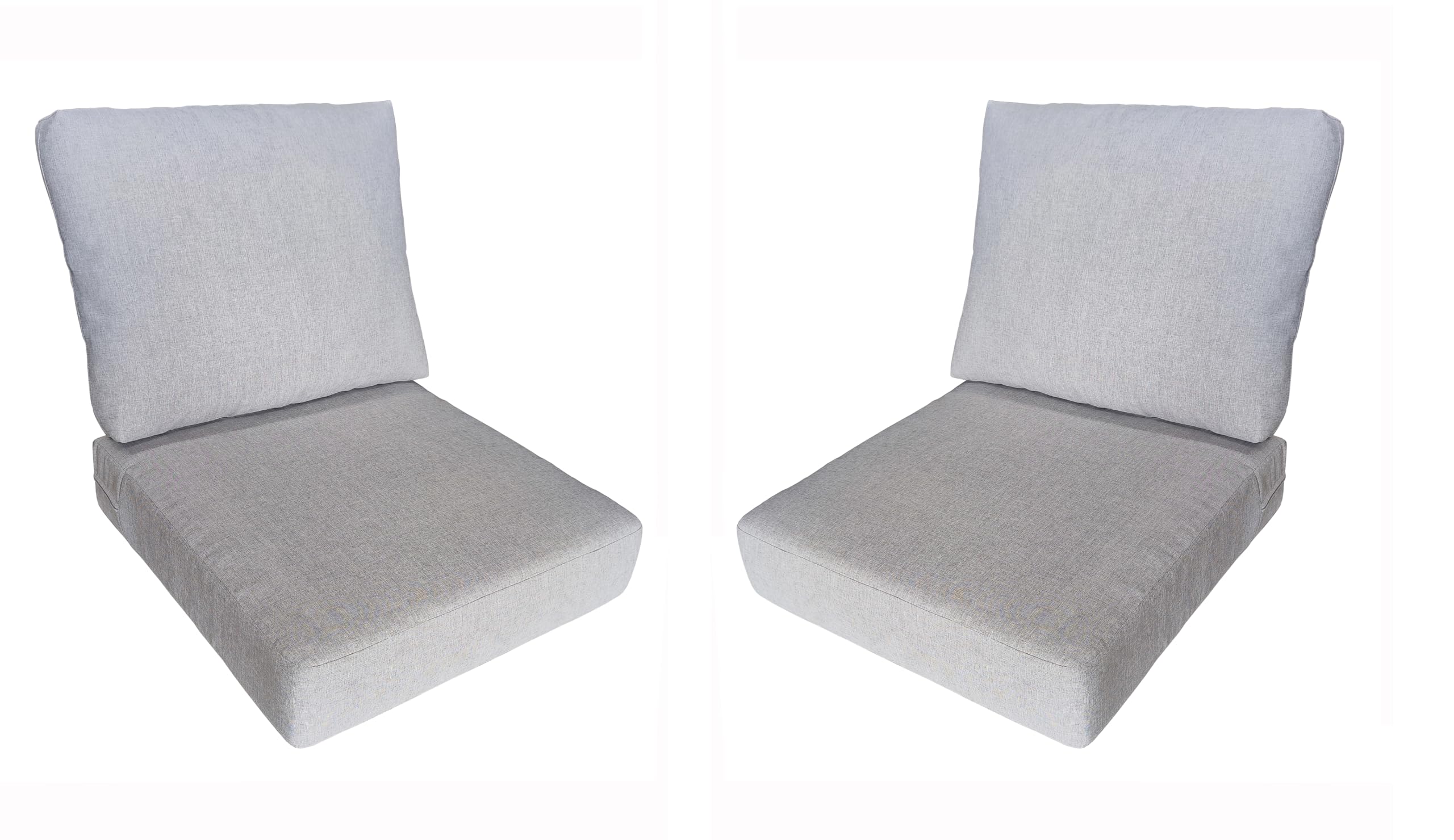 D&F Design Outdoor Deep Seat Cushion Set of 2, 24D x 23W,with zipper ...