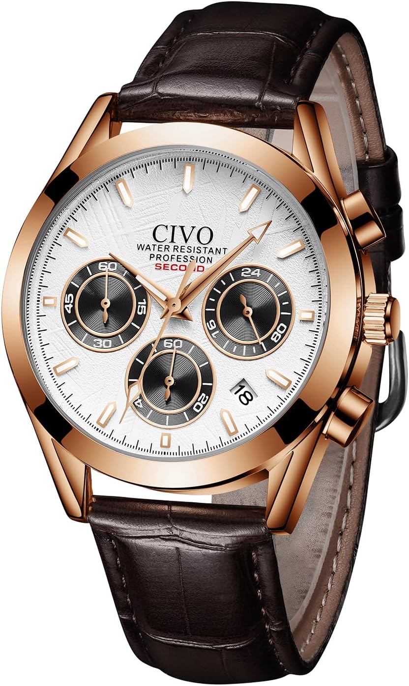 CIVO Watches Men Waterproof Silver: Stylish Analogue Mens Wrist Watch ...