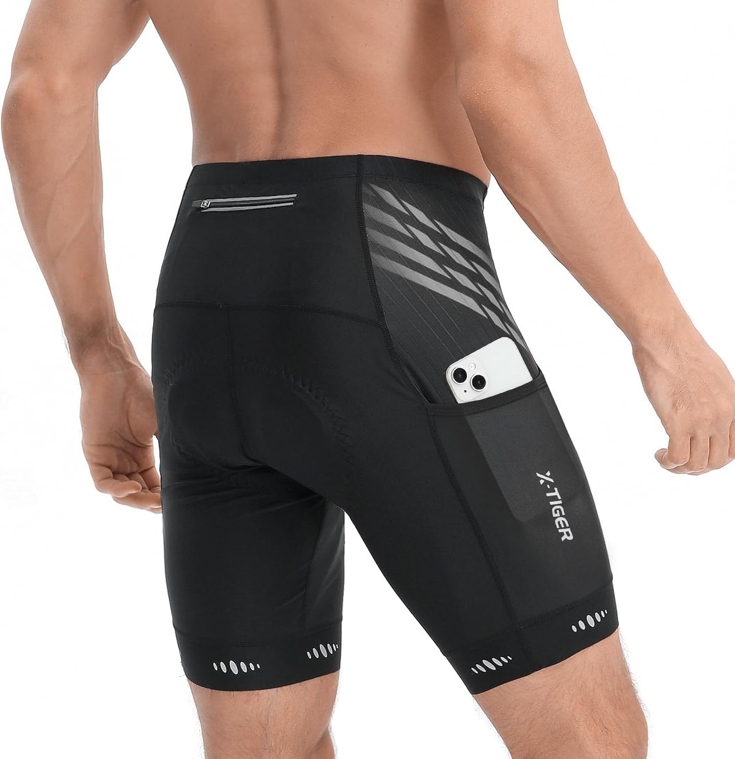 Amazon.com: X-TIGER Bike Shorts for Men 5D Padded with 3 Pockets,Cycling Shorts Men Zipper ...