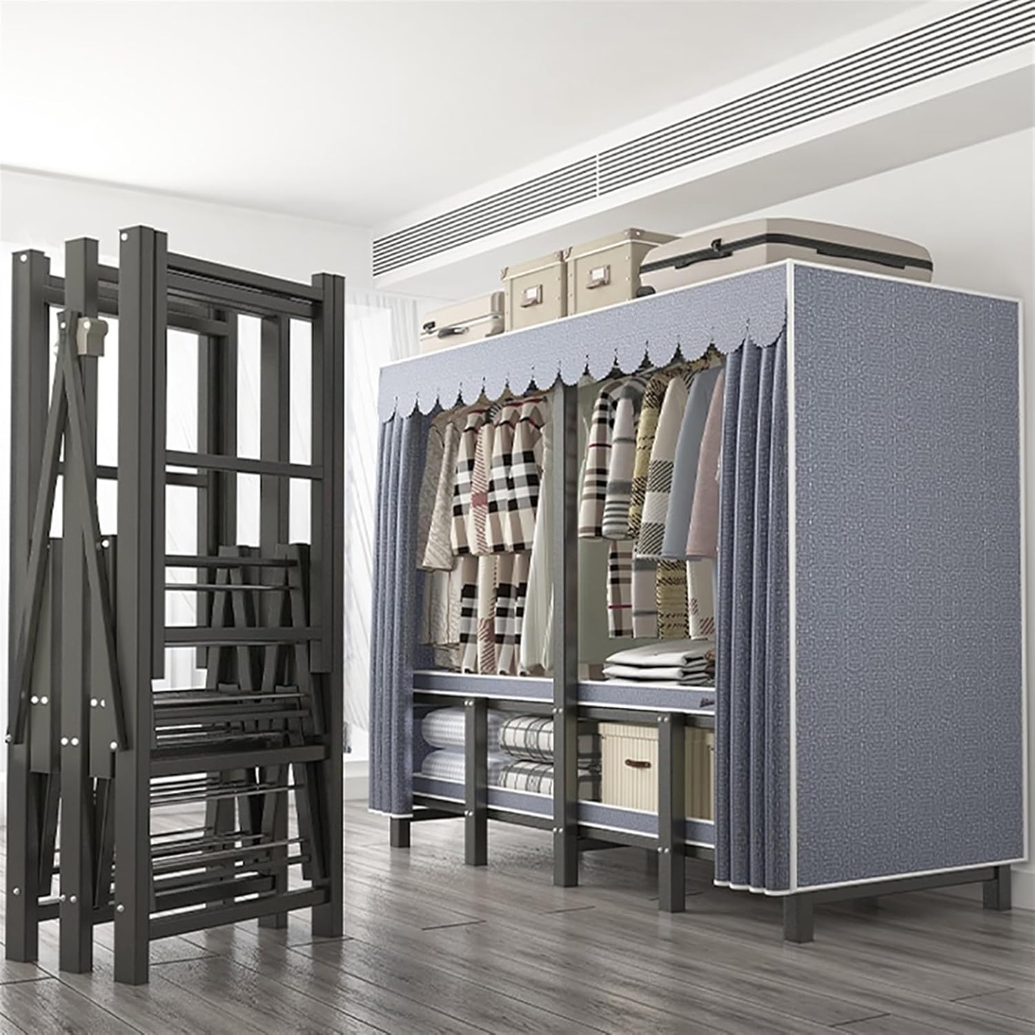 Amazon.com: amhyicho Portable Closet Foldable Wardrobes with Cover ...