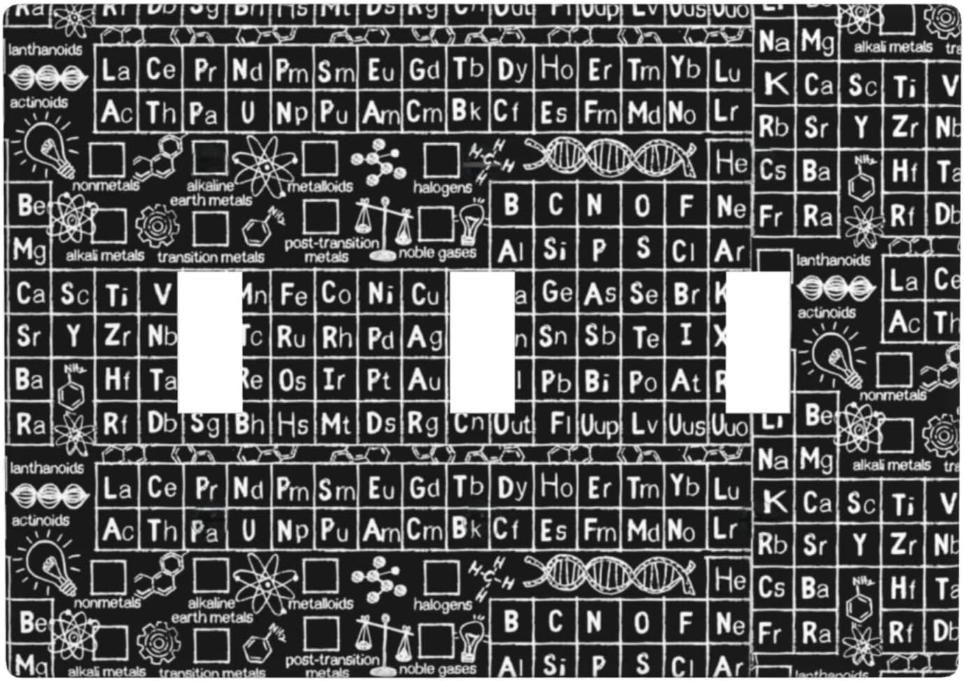Amazon.com: Science Periodic Table Black Math Triple Gang Light Switch ...