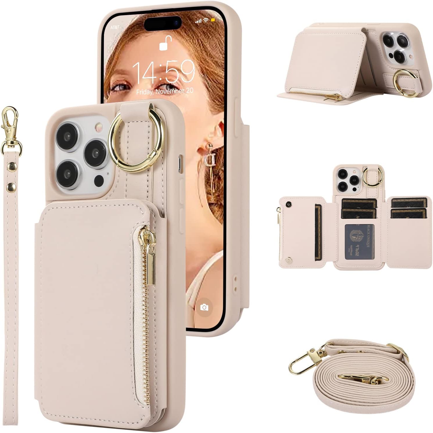 Amazon.com: SINQERISHT Crossbody Wallet Phone Case for Apple iPhone 11 ...