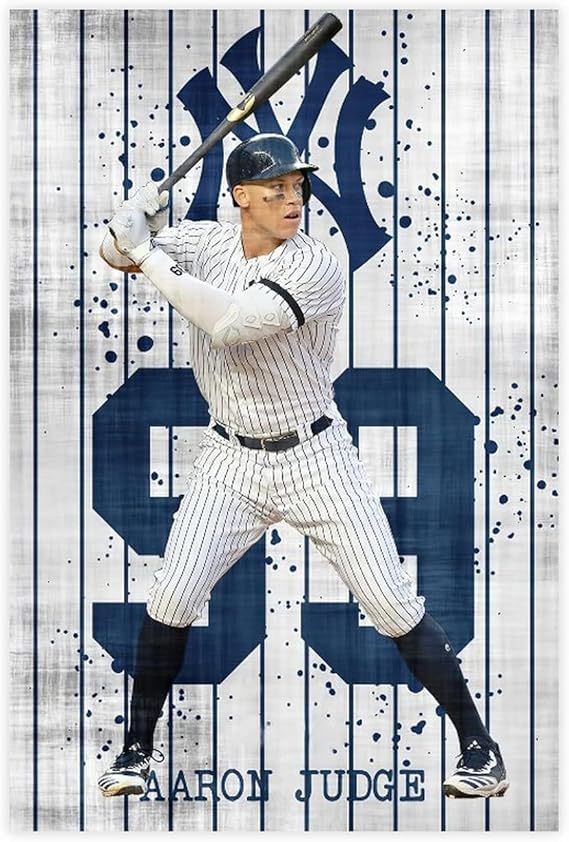 Amazon.com: Aaron Judge Poster Print Baseball Wall Art Posters Canvas ...