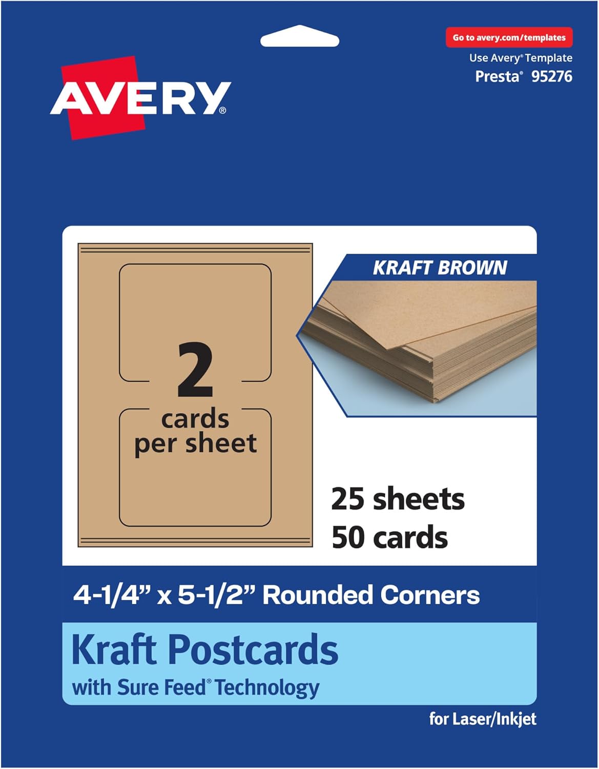 Amazon.com: Avery Printable Rectangle Rounded Corner Postcards, Sure ...