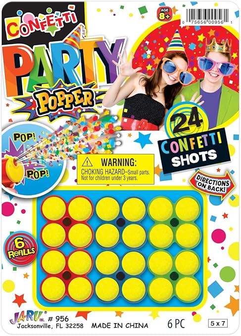 Amazon.com: Confetti Party Poppers Refills (1 Pack) Multicolor Metallic ...