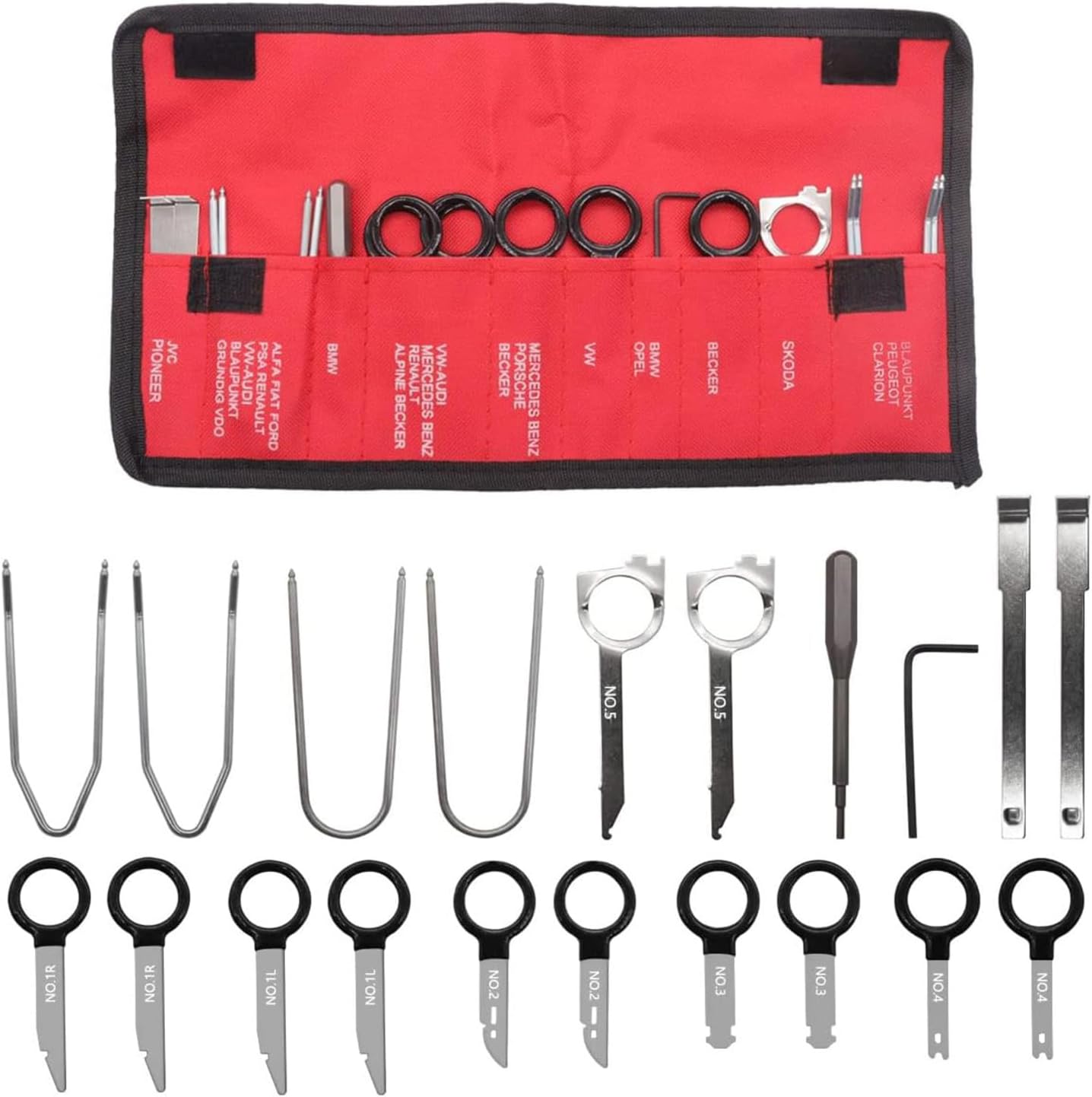 Amazon.com: LAEYIAP 20PCS Radio Removal Tool Key and Removal Pry Tool ...