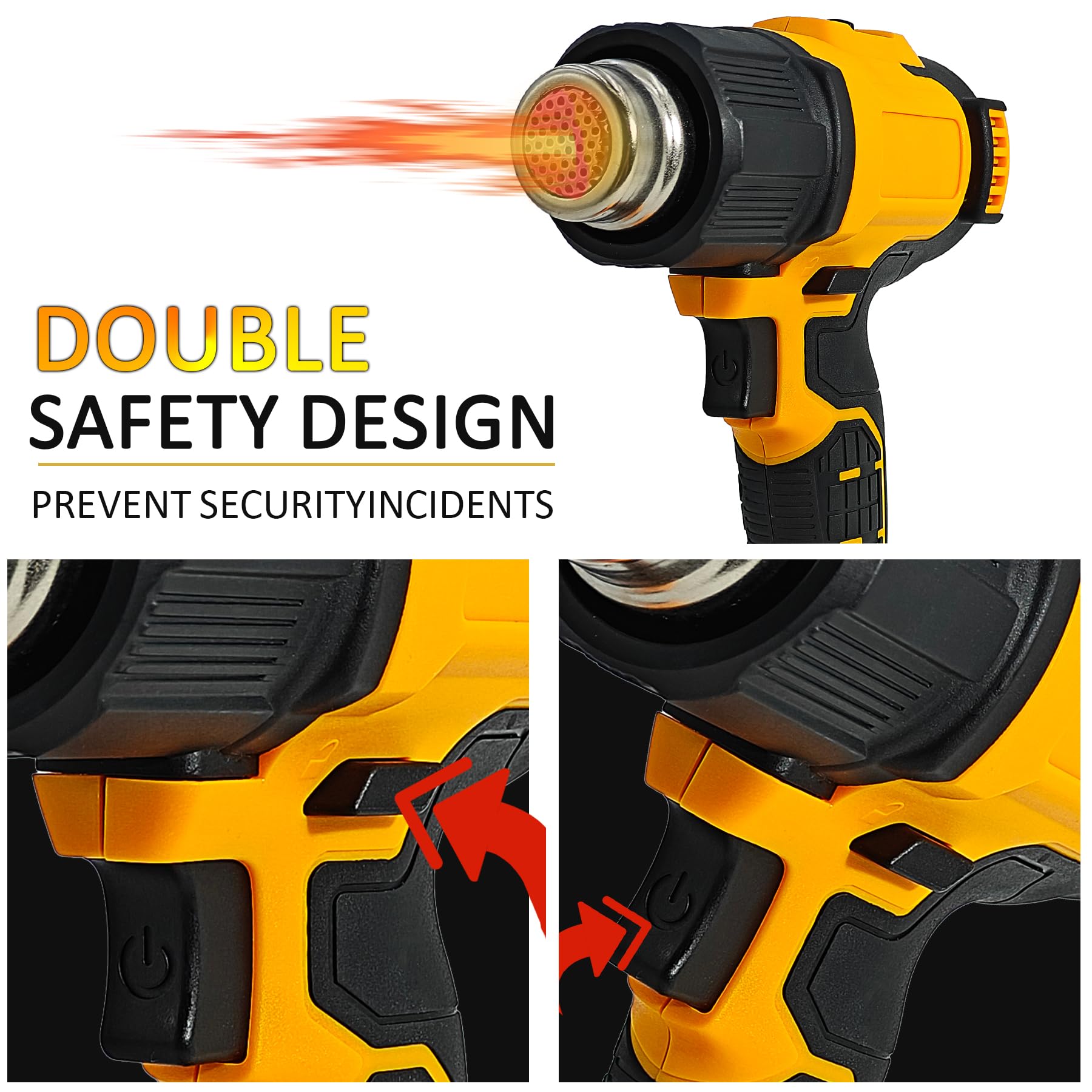 Cordless Heat Gun for Dewalt 20v Battery, 1022? Fast Heating Soldering ...