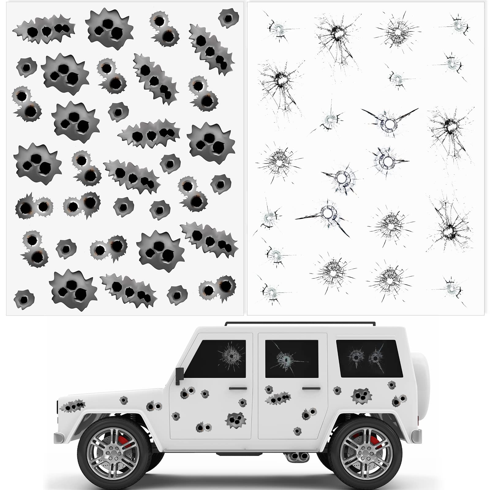 Buy 4 Sheets 3D Hole Stickers Stereoscopic Hole Sticker Decal ...