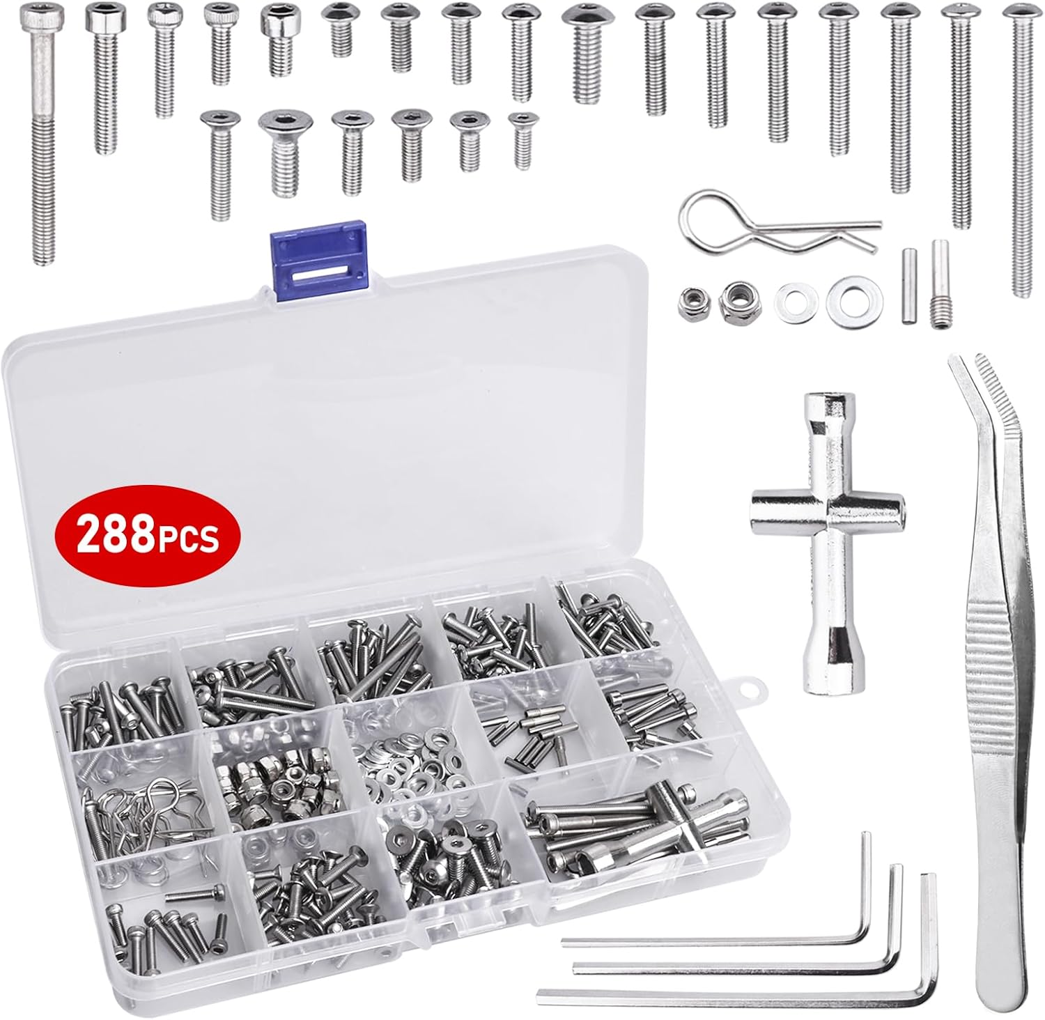 Amazon.com: CrazyHobby 288pcs RC Screw Kit Hardware Fasteners ...