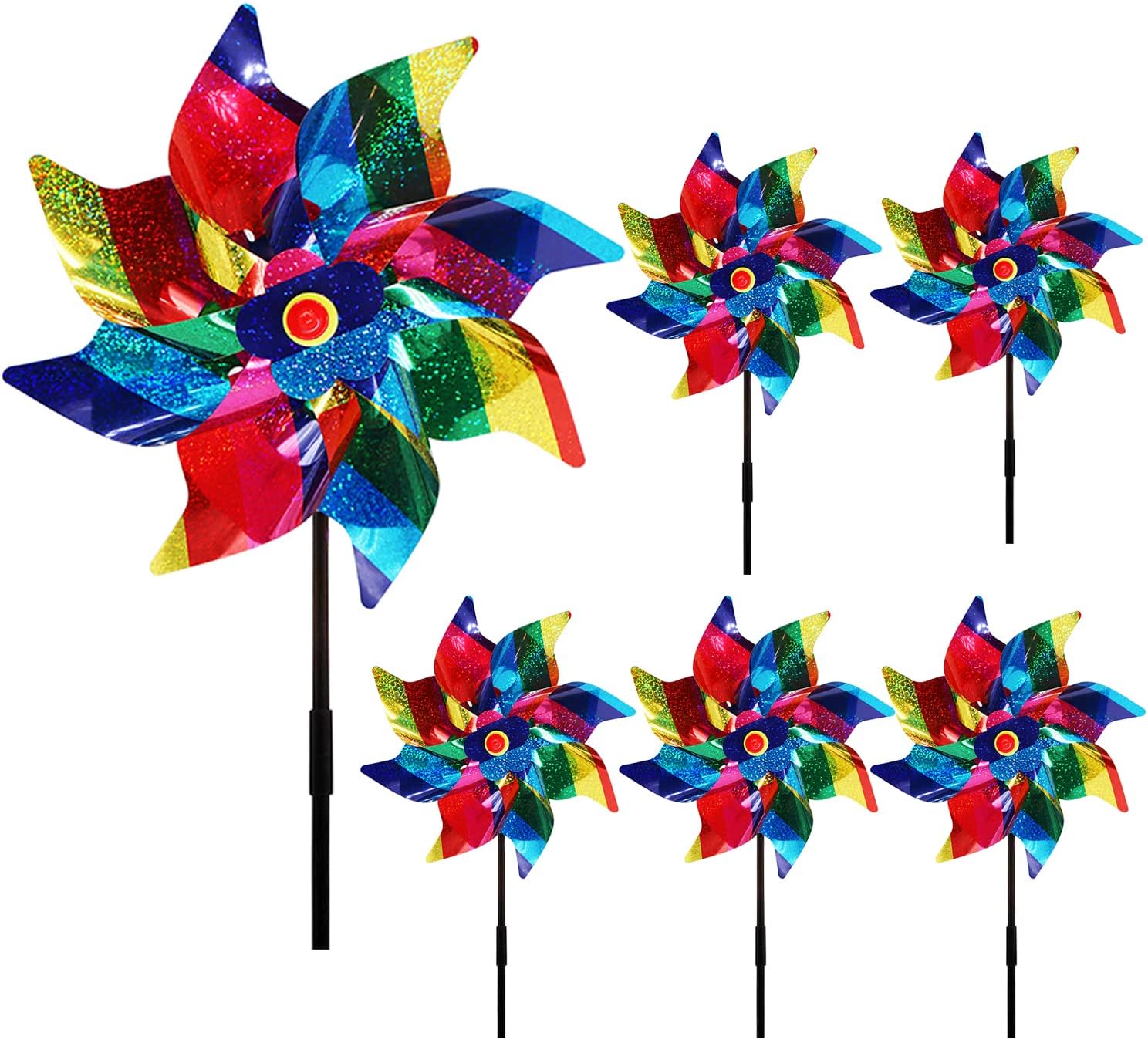 Amazon.com: 6Pcs Sparkly Wind Spinners for Yard and Garden, Lawn Yard ...