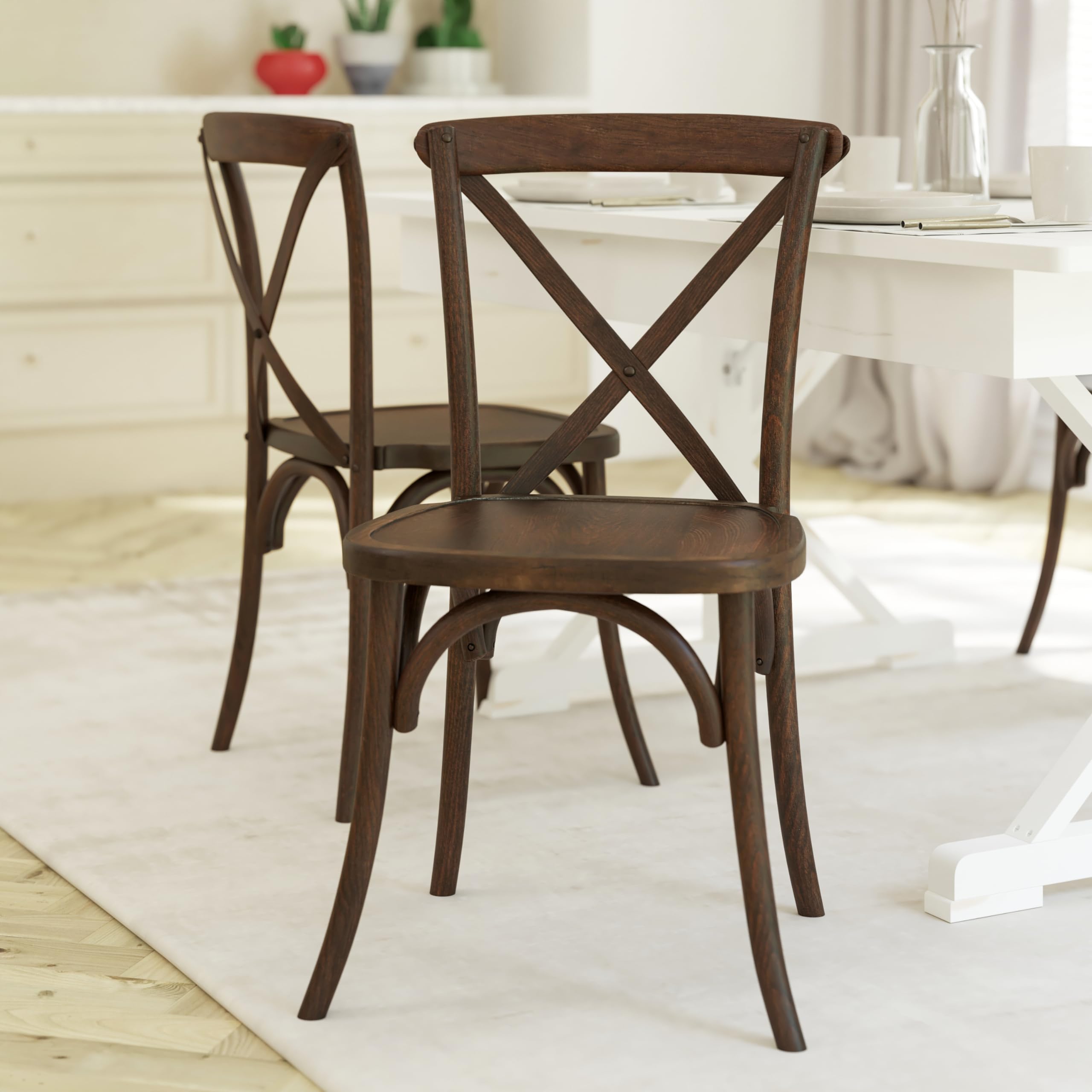 Amazon.com - 2xhome Set of 2 Farmhouse Cross Back Chairs with X Back ...
