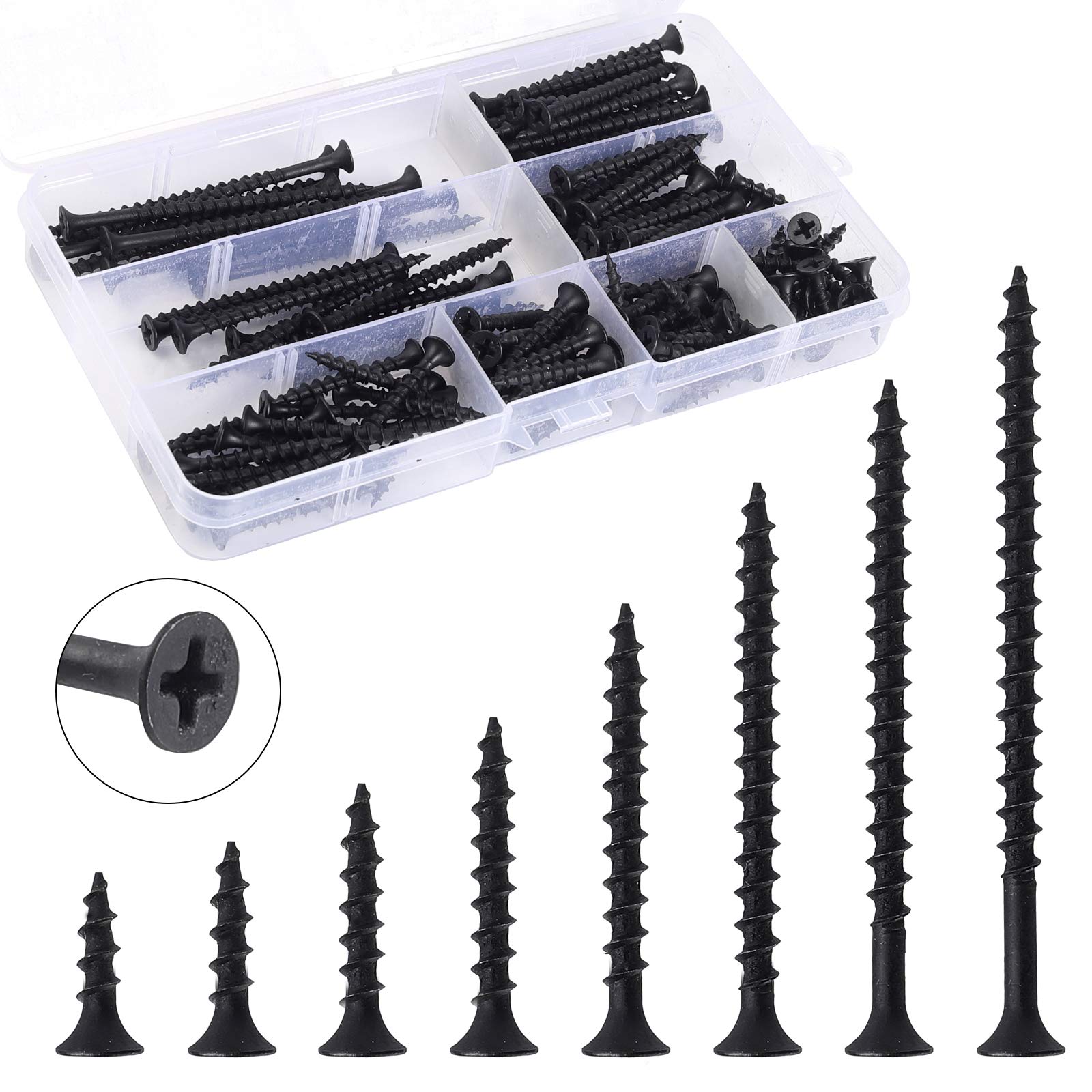 ITYII 140 PCS #7 Quality Carbon Steel Philips self-Tapping Screws with ...