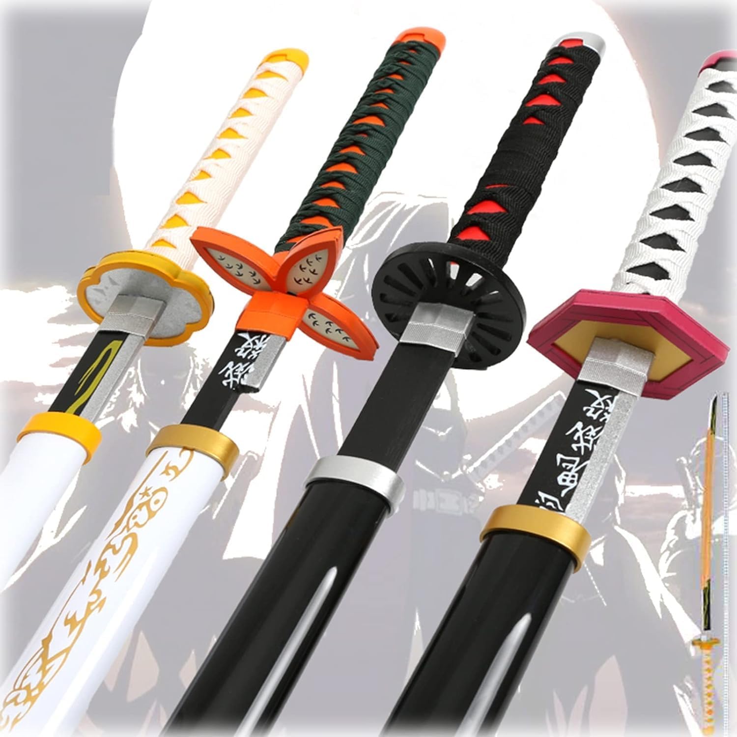 Espada Katana Cosplay Réplica Demon Tanjiro Zenitsu ABS Samurai Espadas ...