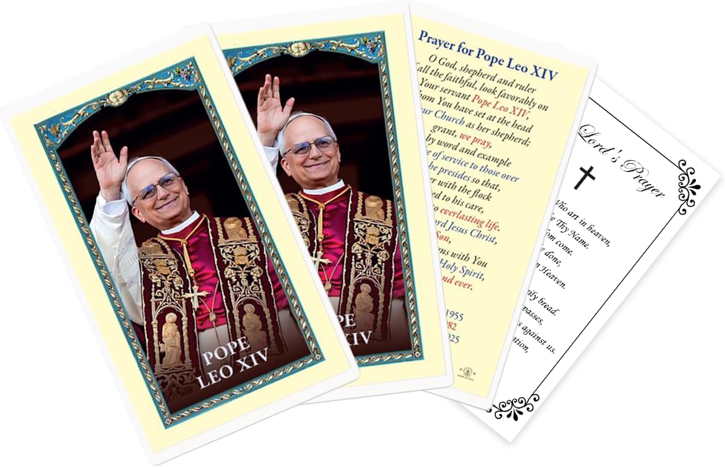 Amazon.com: Pope Leo XIV Prayer Card - 3 Laminated Cards, Our Father ...