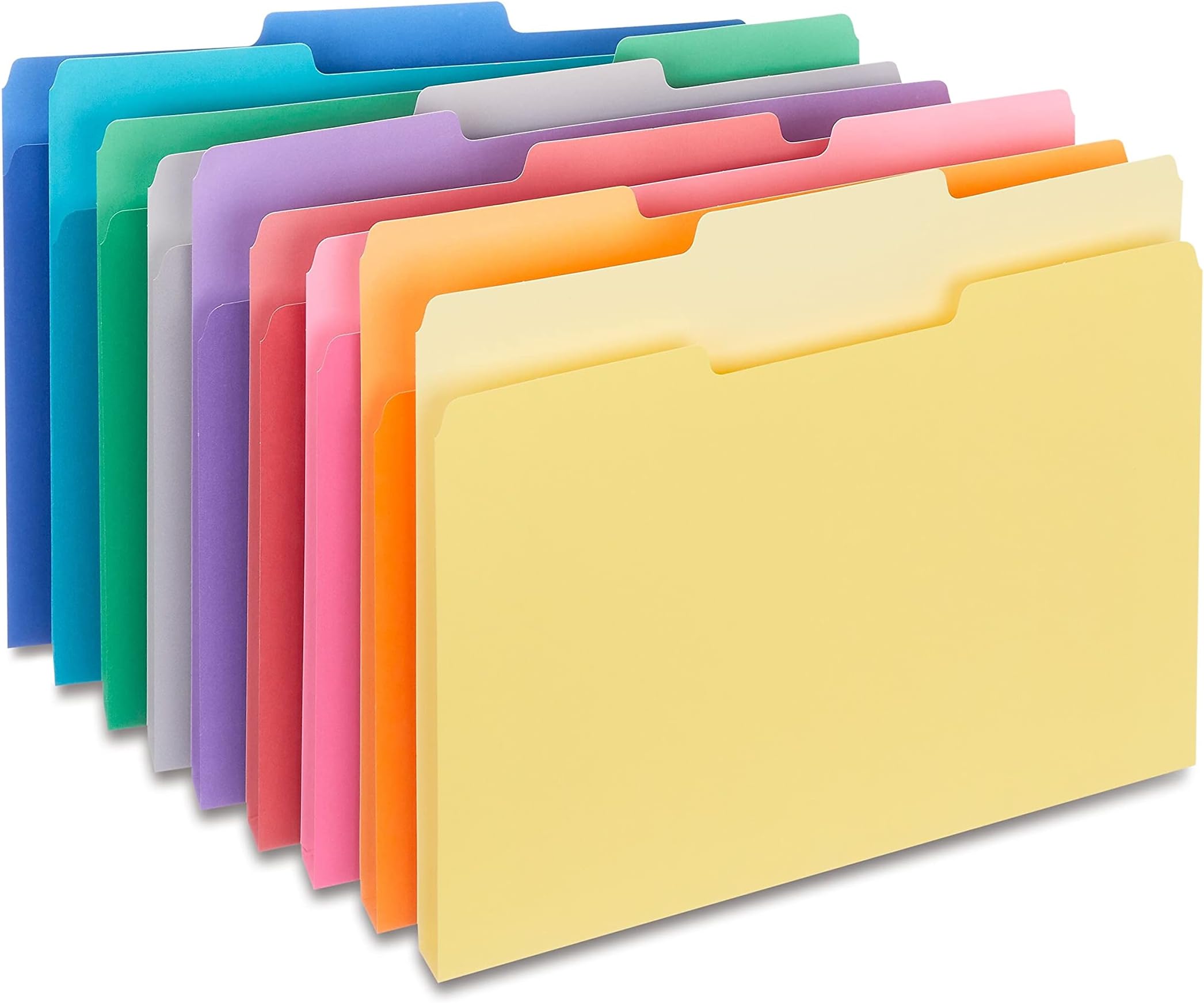 Amazon.com : Staples File Folders, 1/3 Cut, Letter Size, Assorted ...