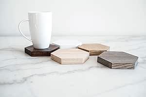 Amazon.com: Wooden Hexagonal Coaster, Wood Drink Coaster for Glass, Tea ...
