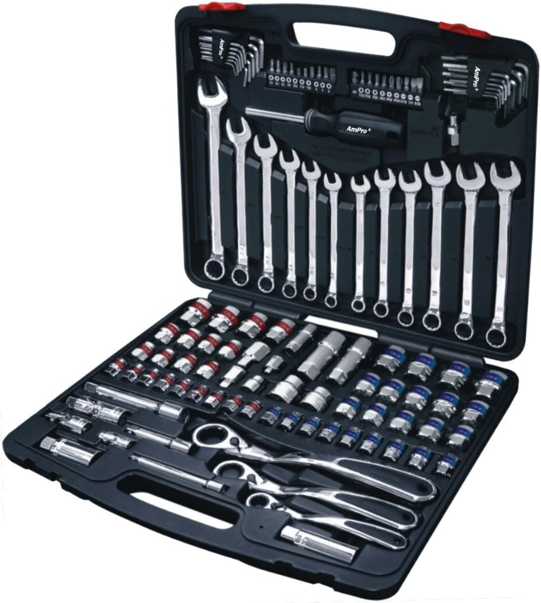 Ampro T45835 Go-Thru Hex Geared Socket and Tool Set, 120-Piece ...