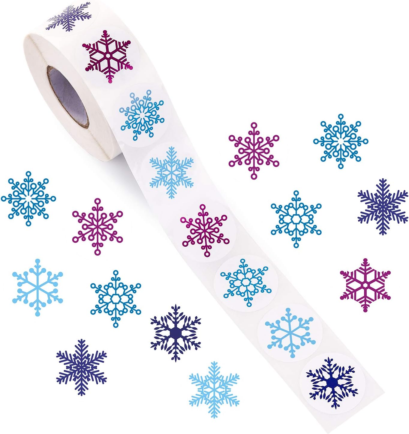 Amazon.com: Christmas Snowflake Stickers Roll 1000 PCS - Winter ...