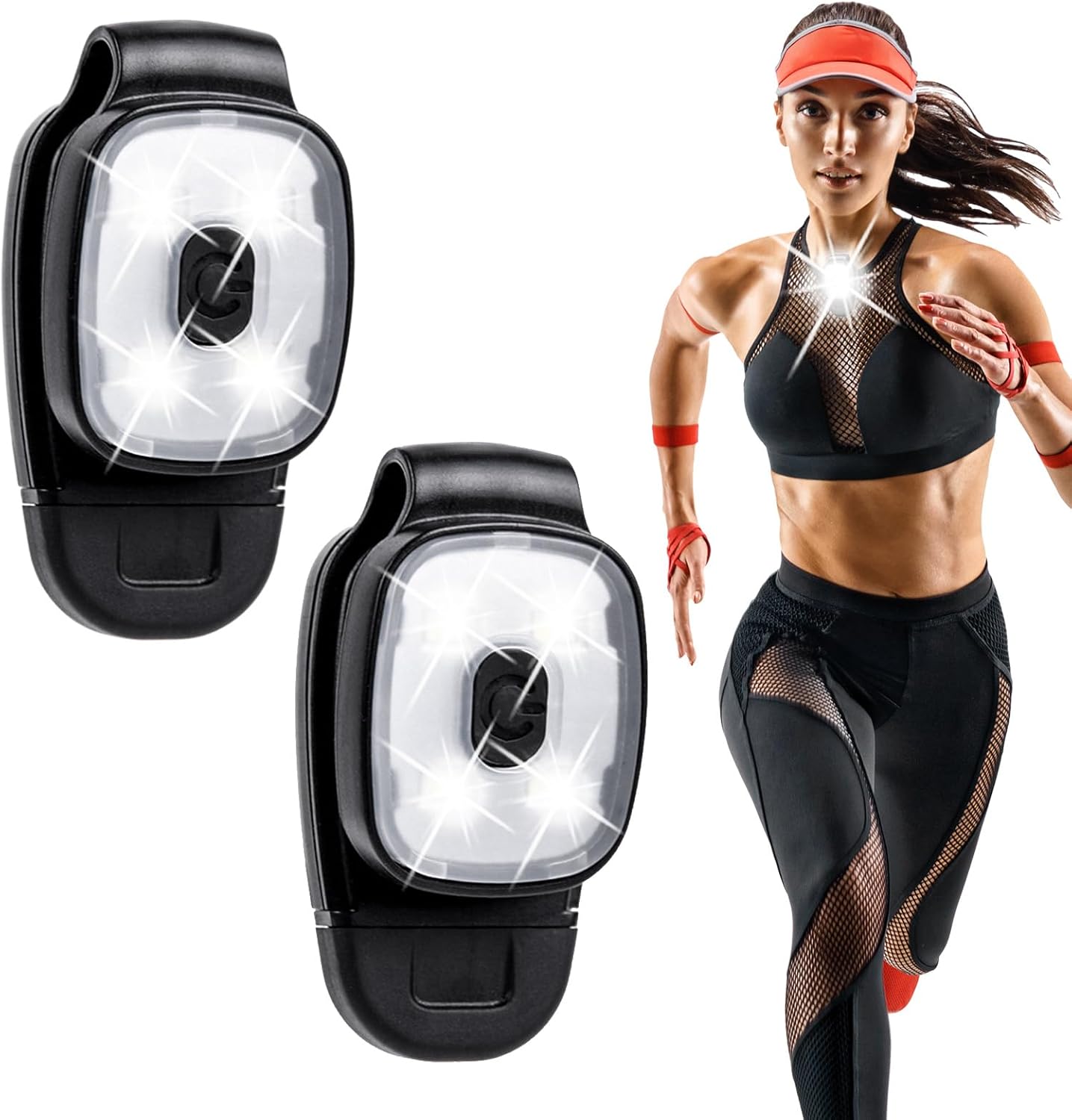 Running Light for Runners, USB Rechargeable LED Outdoor Night Clip-on ...