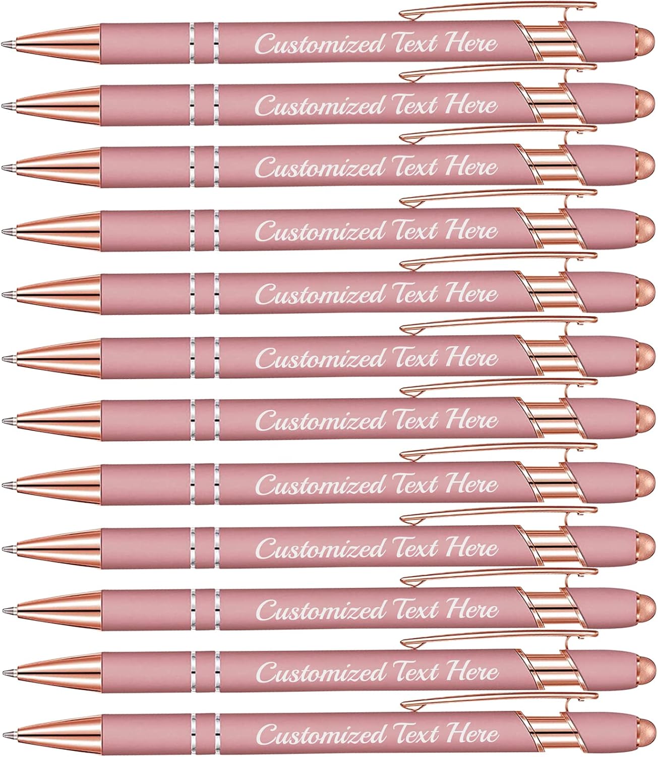 Aolun Personalised Pen,Custom Engraved Ballpoint Pen with Stylus,12 Pcs ...