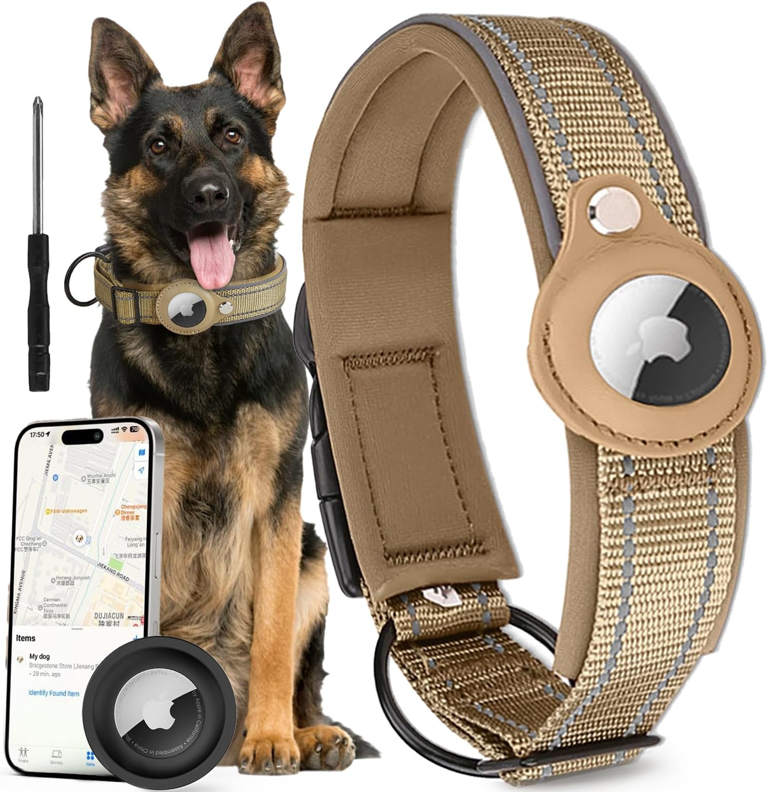 Airtag - Collar para perro, 100% impermeable, integrado Apple Air ...
