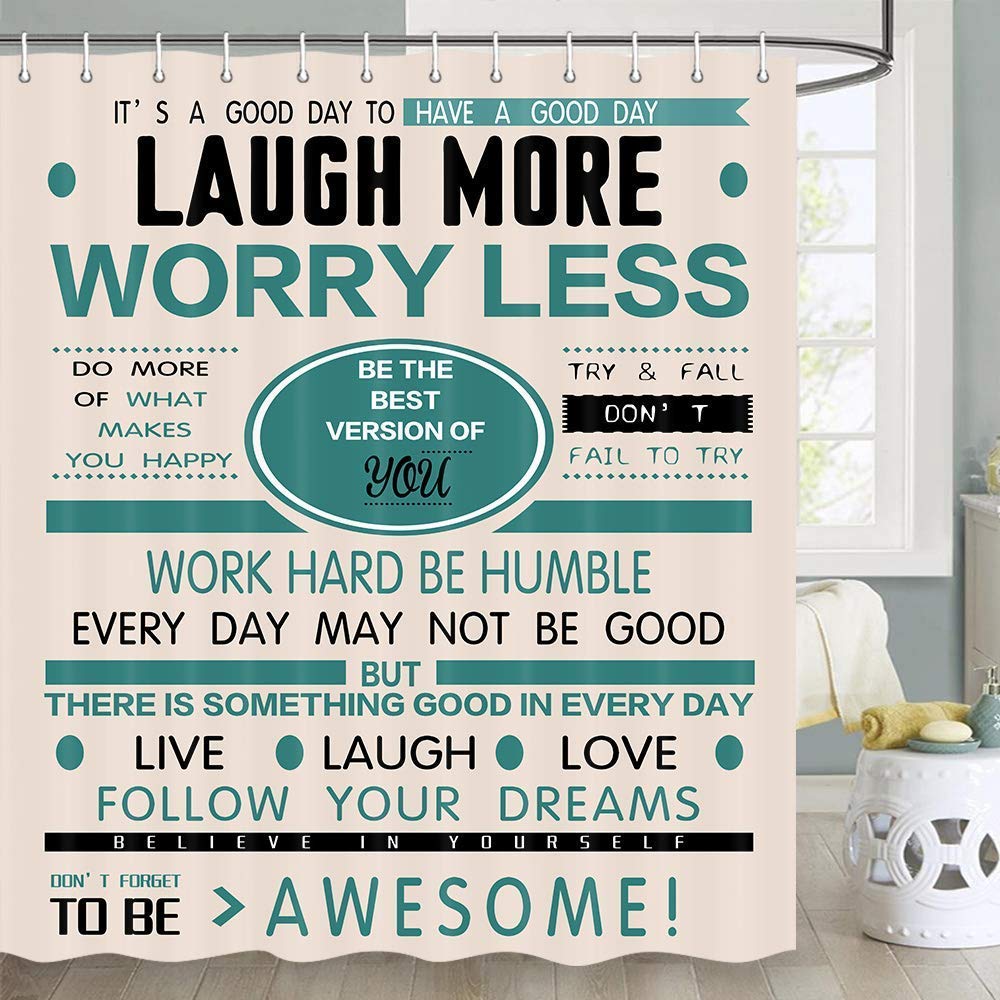 Motivation Shower Quote Emvency Black Positive Shower Curtain Quotes