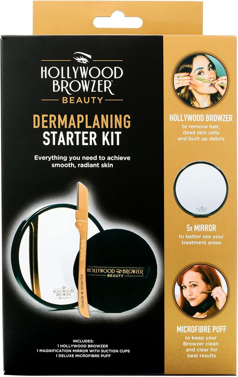 Hollywood Browzer Dermaplaning Starter Kit - Includes Browzer + Mirror ...
