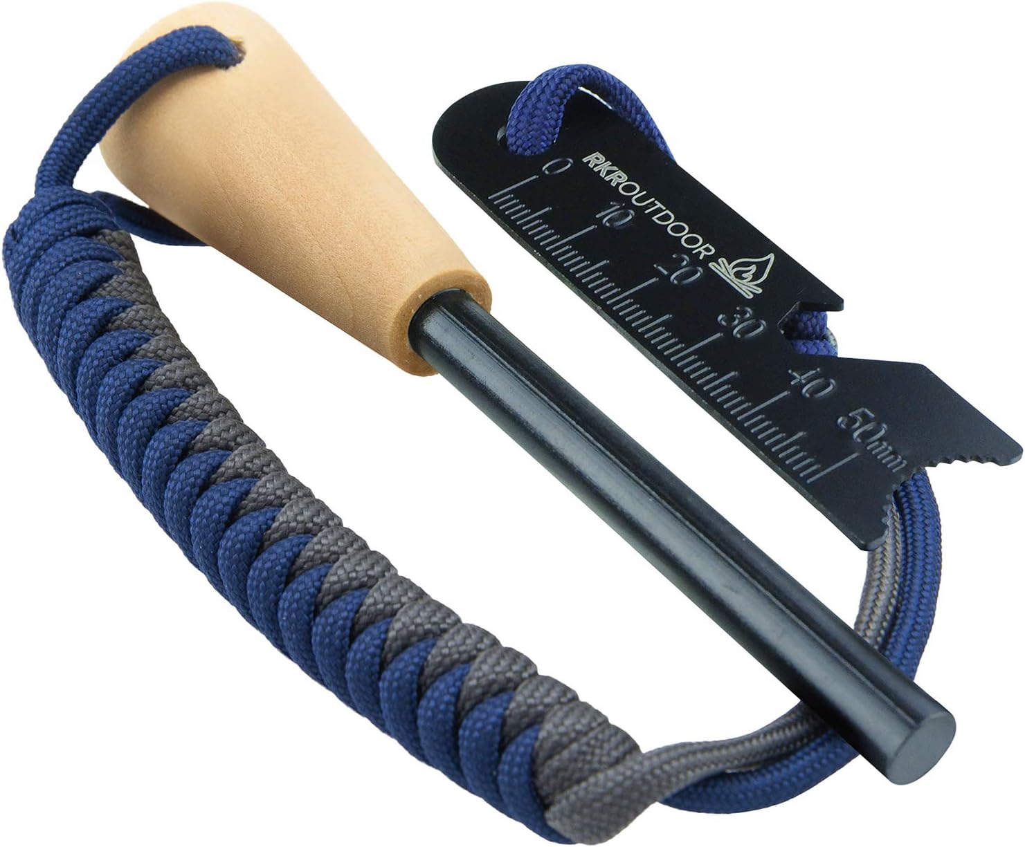 RKR OUTDOOR Ferro Rod Flint Fire Starter Kit with Handcrafted Wood ...