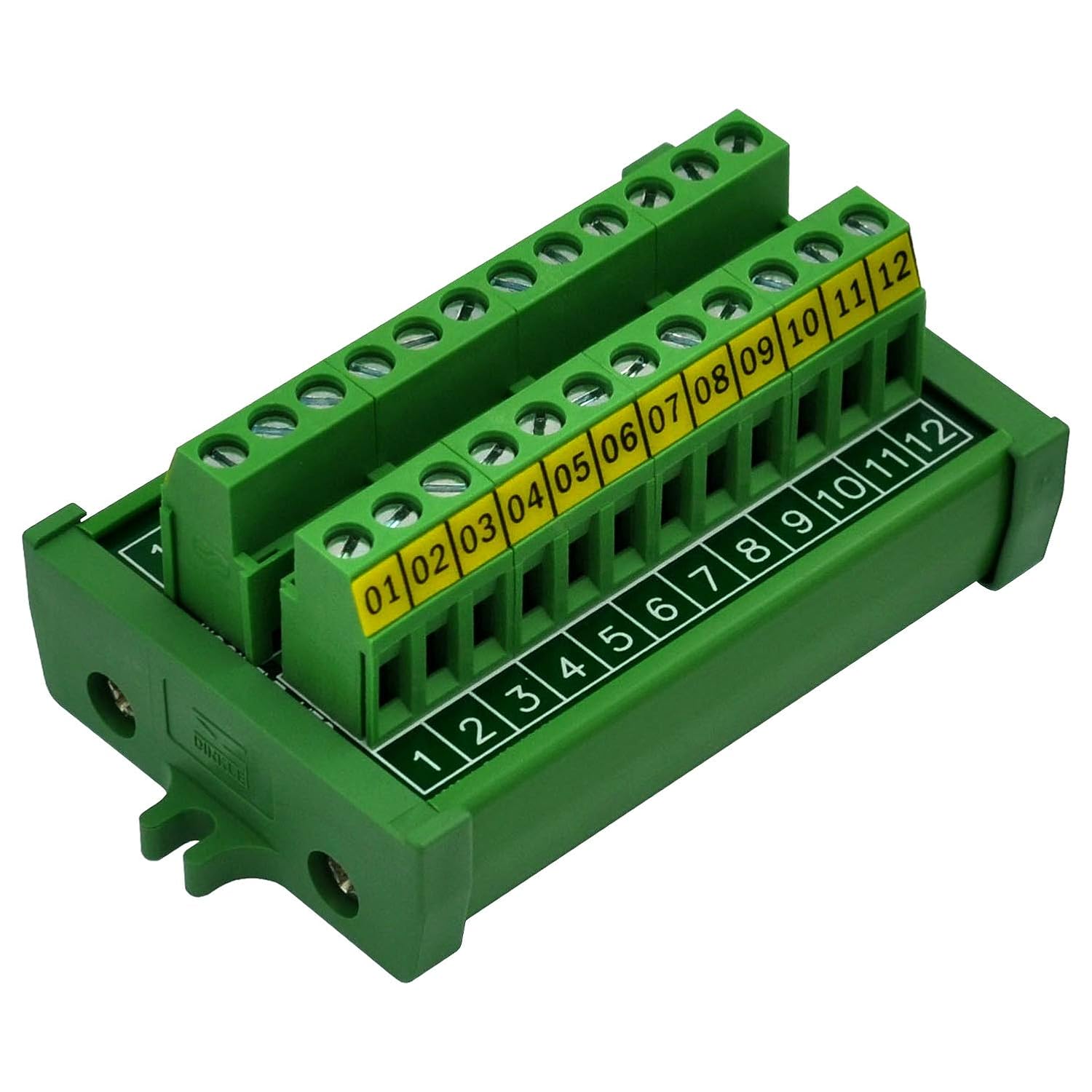 Buy Screw Mount 24A/400V 12 Position Screw Terminal Block Distribution ...