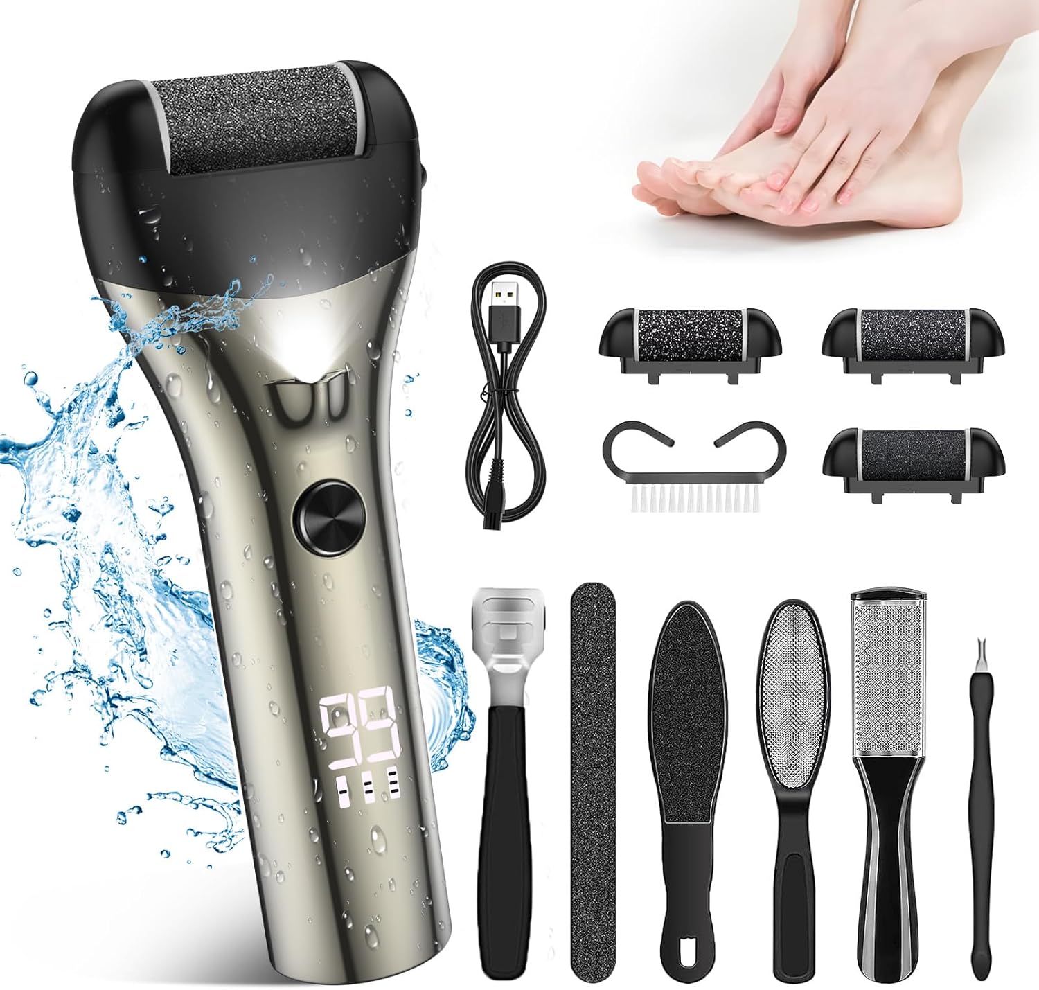 Amazon.com: Bubbacare Electric Callus Remover for Feet, 3-Speeds Foot ...