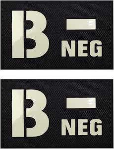 Amazon.com: 2 PCS AliPlus B- NEG Patches Blood Type Patches Luminous Patches Glow in The Dark ...
