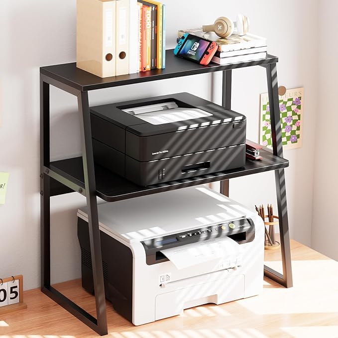 Amazon.com: Arbuxzuy Printer Stand, Desktop Printer Shelf, 3 Tier Desk ...