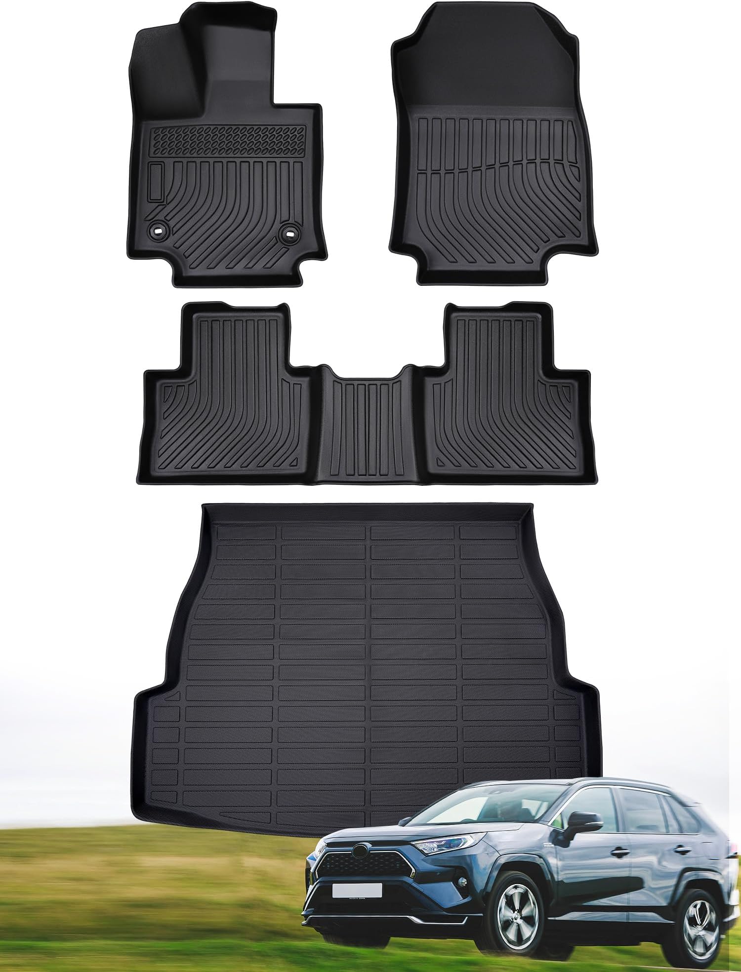 Amazon.com: All Weather Rubber Floor Mats Custom Fit for Toyota Rav4 ...
