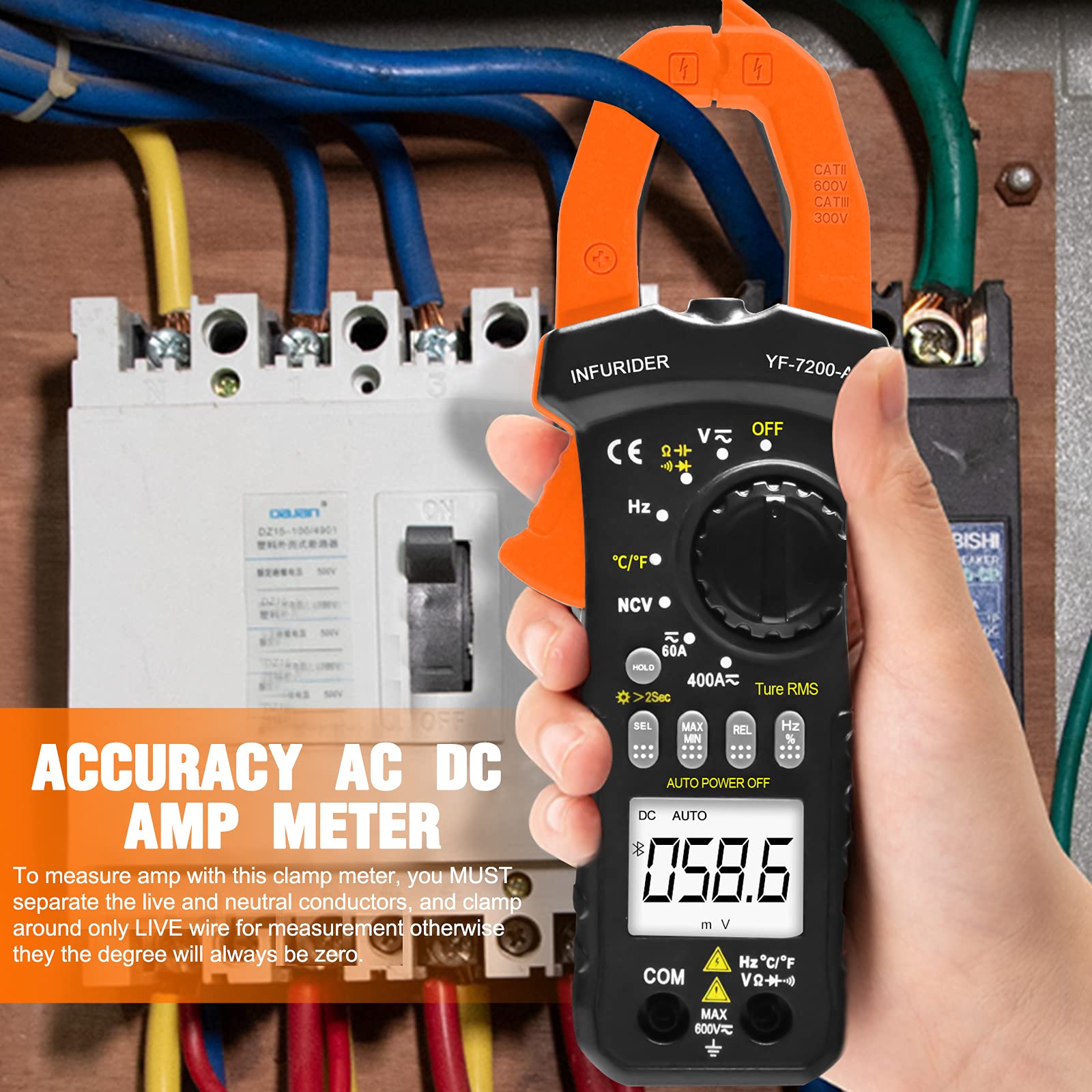 Snapklik.com : Wireless Bluetooth Clamp Meter, INFURIDER YF-7200APP ...
