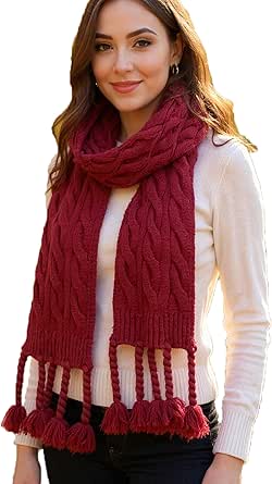 NEOSAN Women's Knit Scarf Winter Neck Warm Long Ribbed Thick Scarves ...
