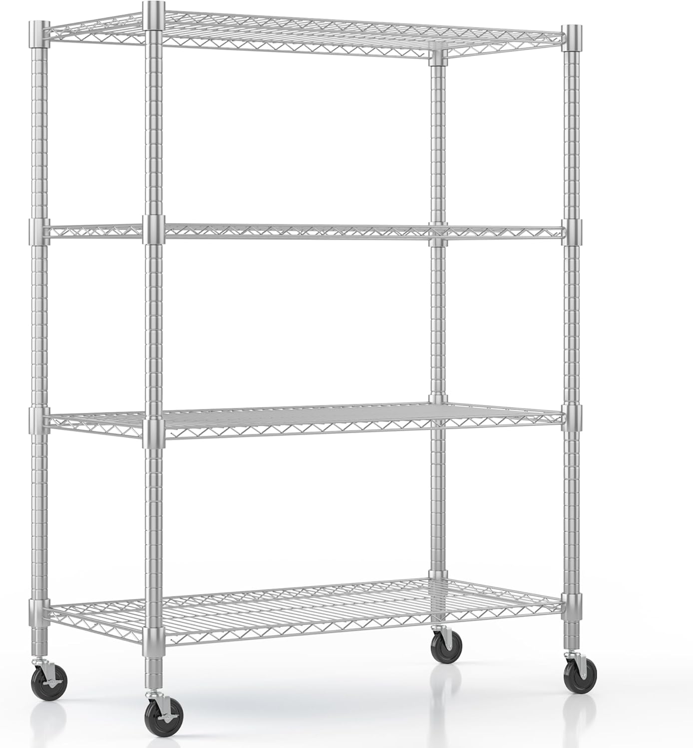 Himimi 4 Tier Heavy Duty Wire Shelving Units with Wheels & Levelling ...