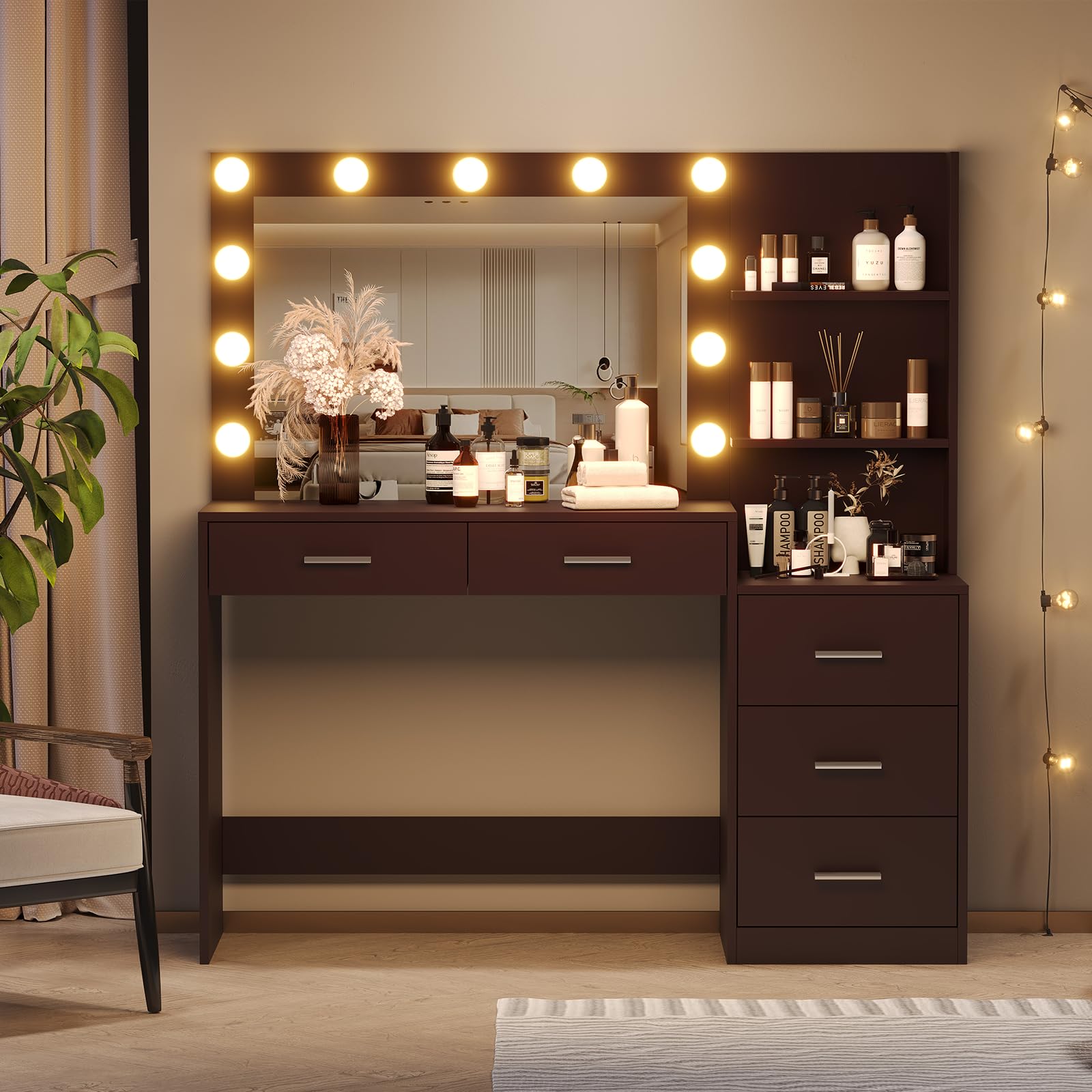 Snapklik.com : Rovaurx 46.7" Makeup Vanity Table