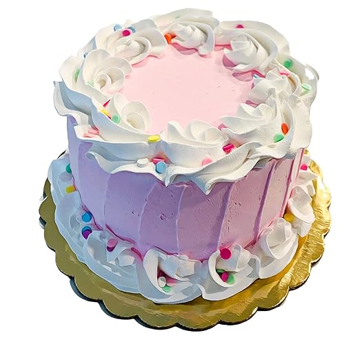 Amazon.com: Fake Cake Pink Birthday Cake Handmade by Dezicakes- Fake ...