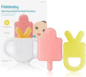 Frida Baby Teething Relief Not-Too-Cold-to-Hold Baby Teether: 4-in-1 ...