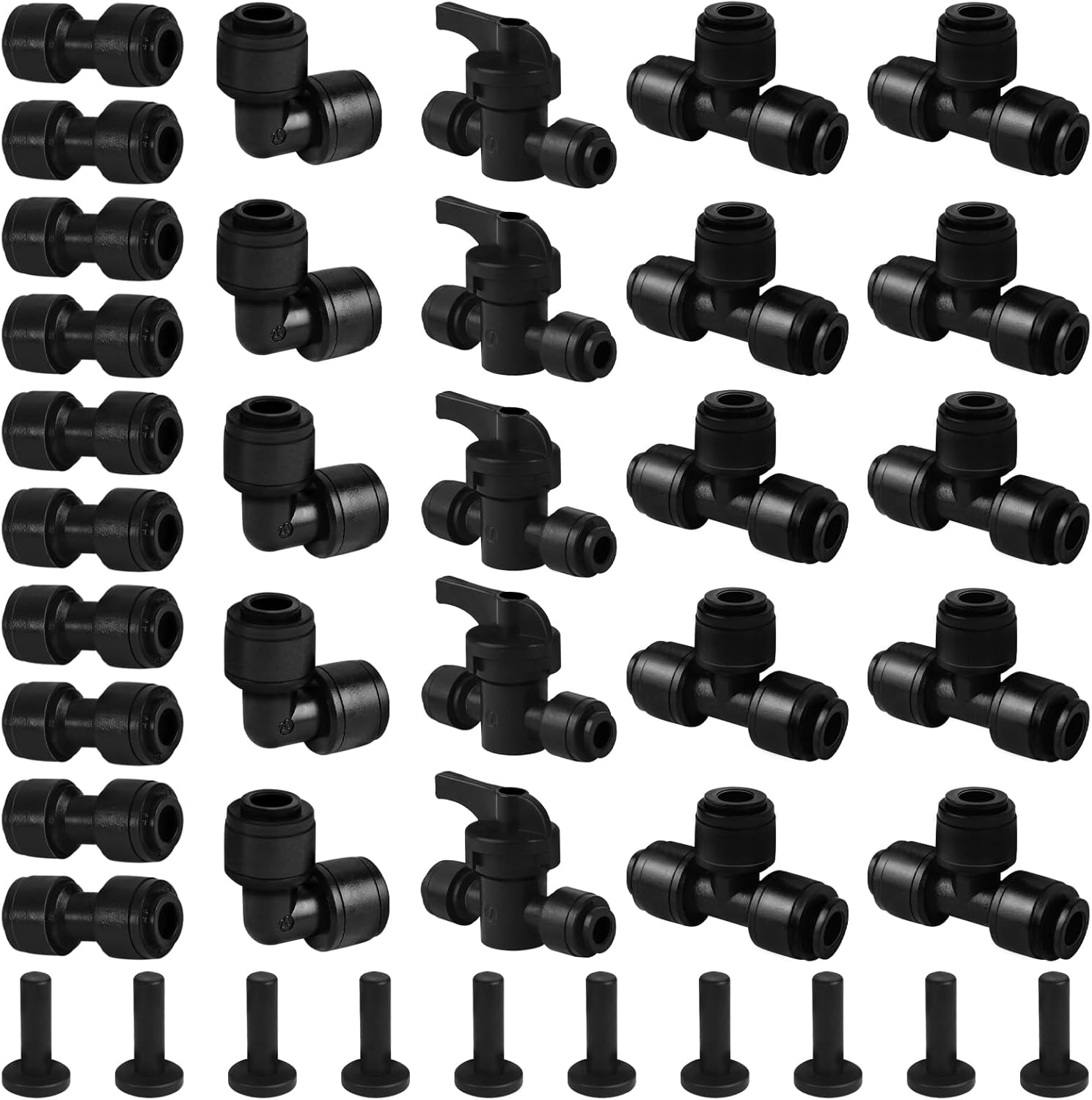 Amazon.com: WZFLRUA 1/4 Inch Drip Irrigation Fittings, 40 Pieces Push ...