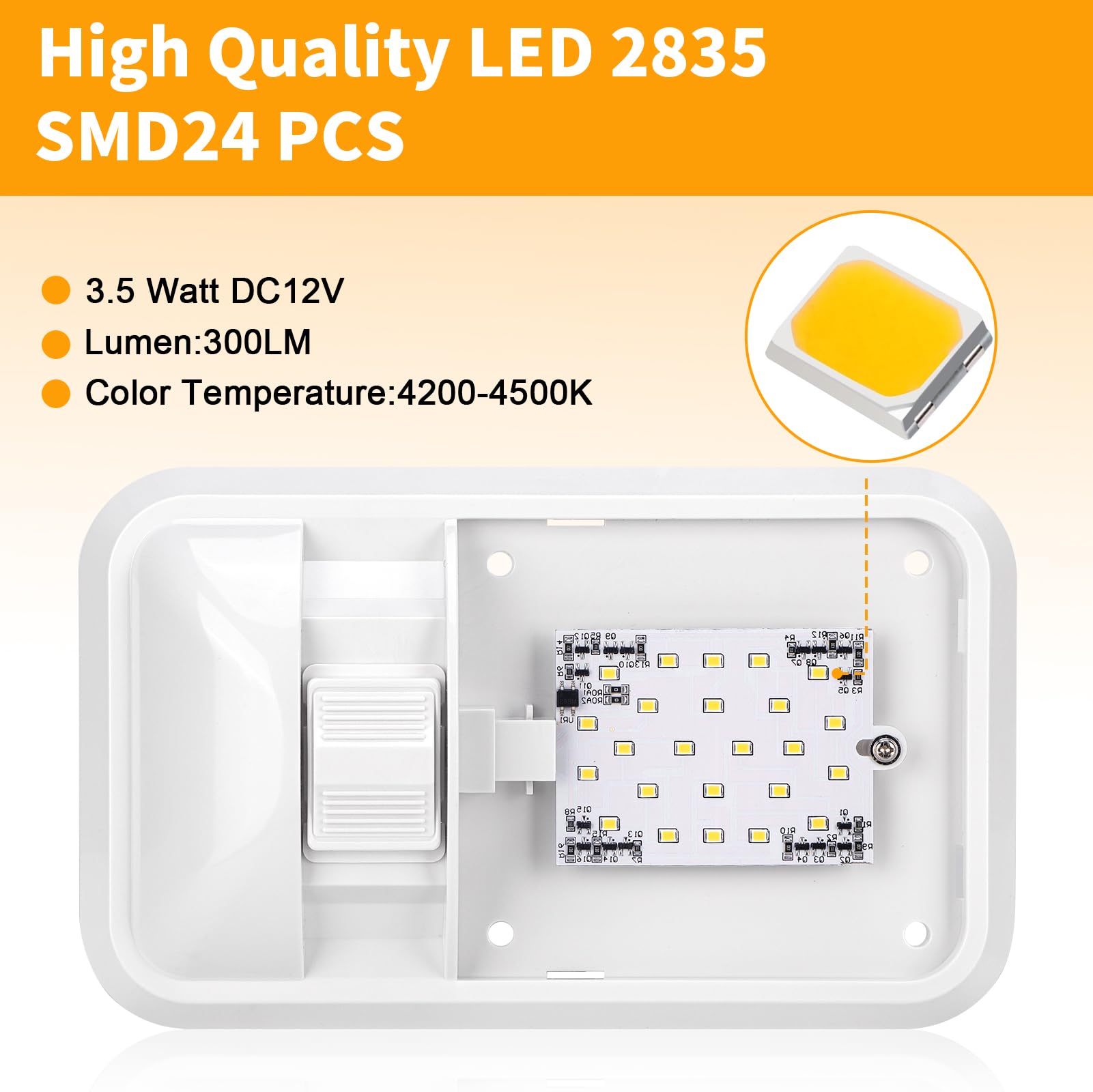 Snapklik.com : BlueFire 300LM Bright LED RV Light Interior, 12V 35W ...