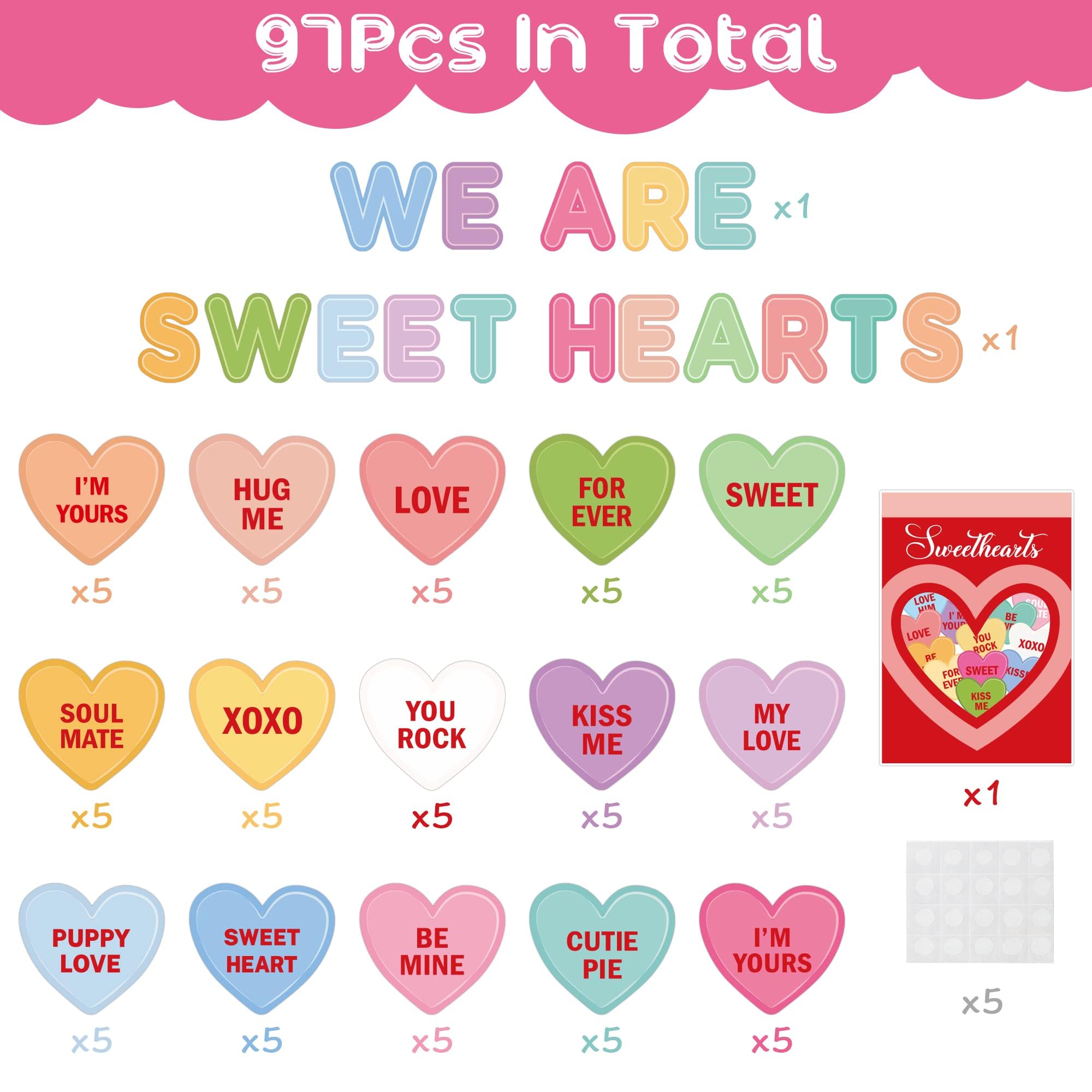 Snapklik.com : Valentines Day Candy Heart Bulletin Board Cutouts ...