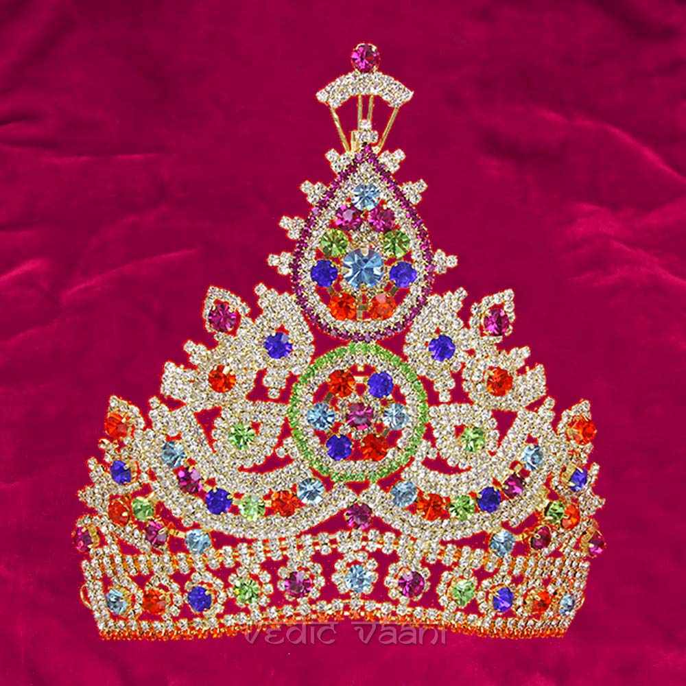 Vedic Vaani Lord Vinayaka Ganesha Multicolour Stone Mukut Decorative ...